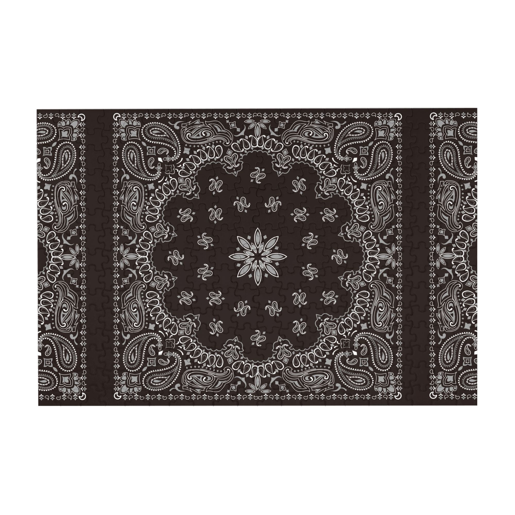 Wooden Puzzle Black-Paisley Bandana 500-Slice Puzzle for All Ages Gifts ...