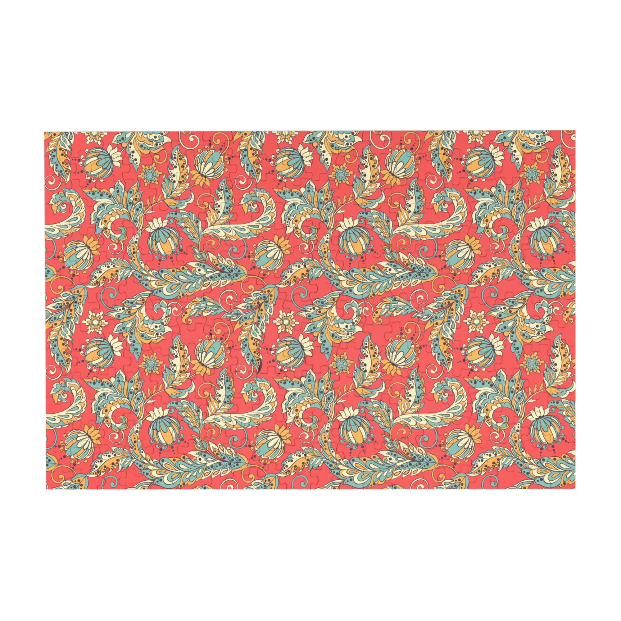 Wooden Puzzle Blue pattern shading on pink background 300-Slice Puzzle ...