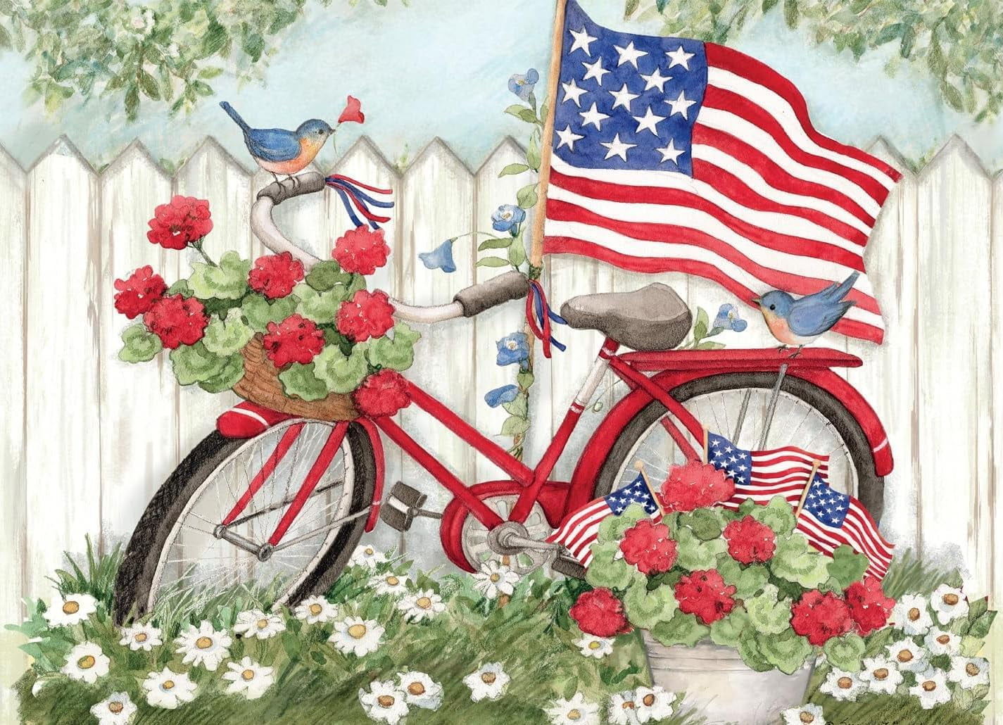 Wooden Puzzle Board Jigsaw Puzzle Susan Winget Red White & Bike Brain ...