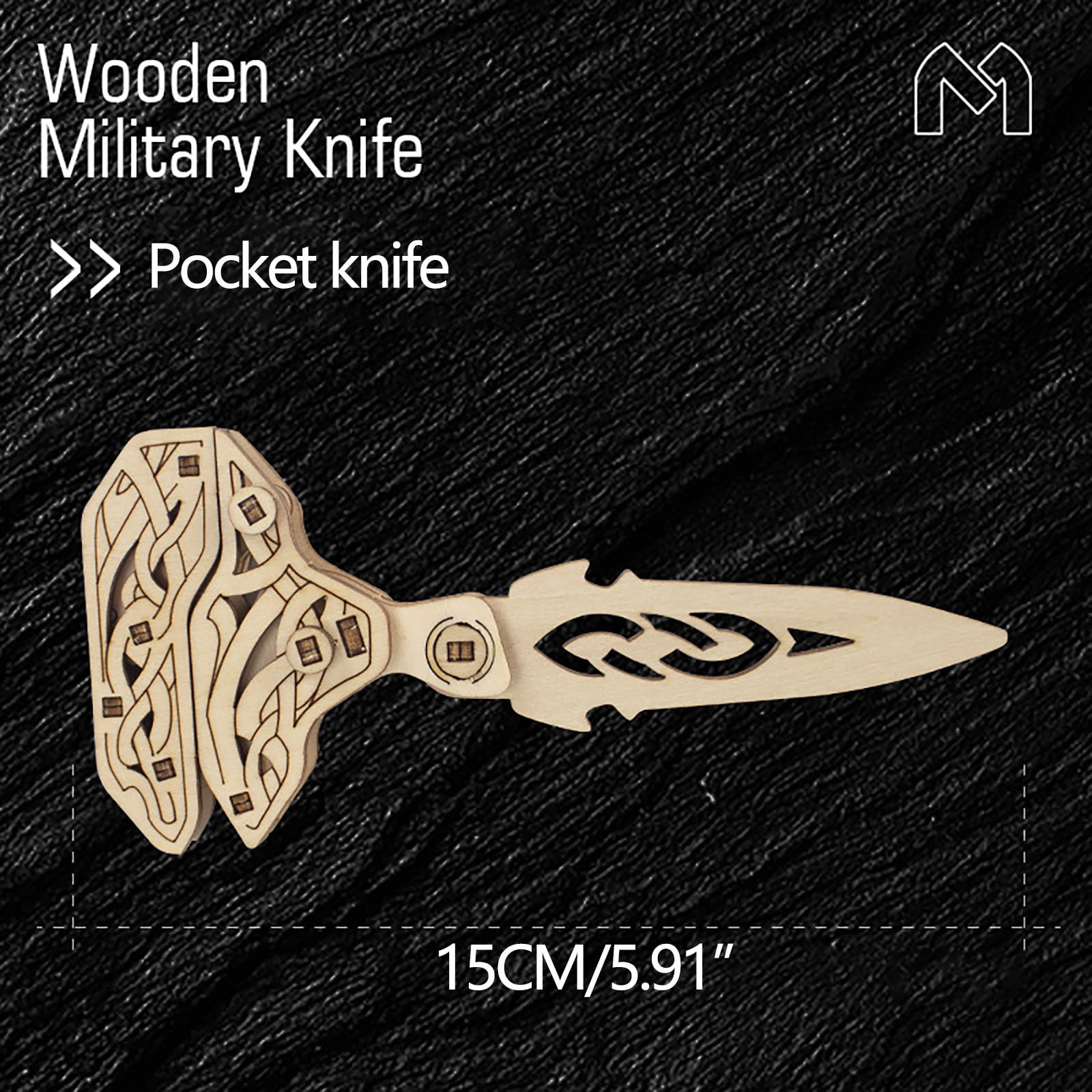 Wooden Puzzle Butterflies Knife Folding Knife Three-dimensional l Toys ...