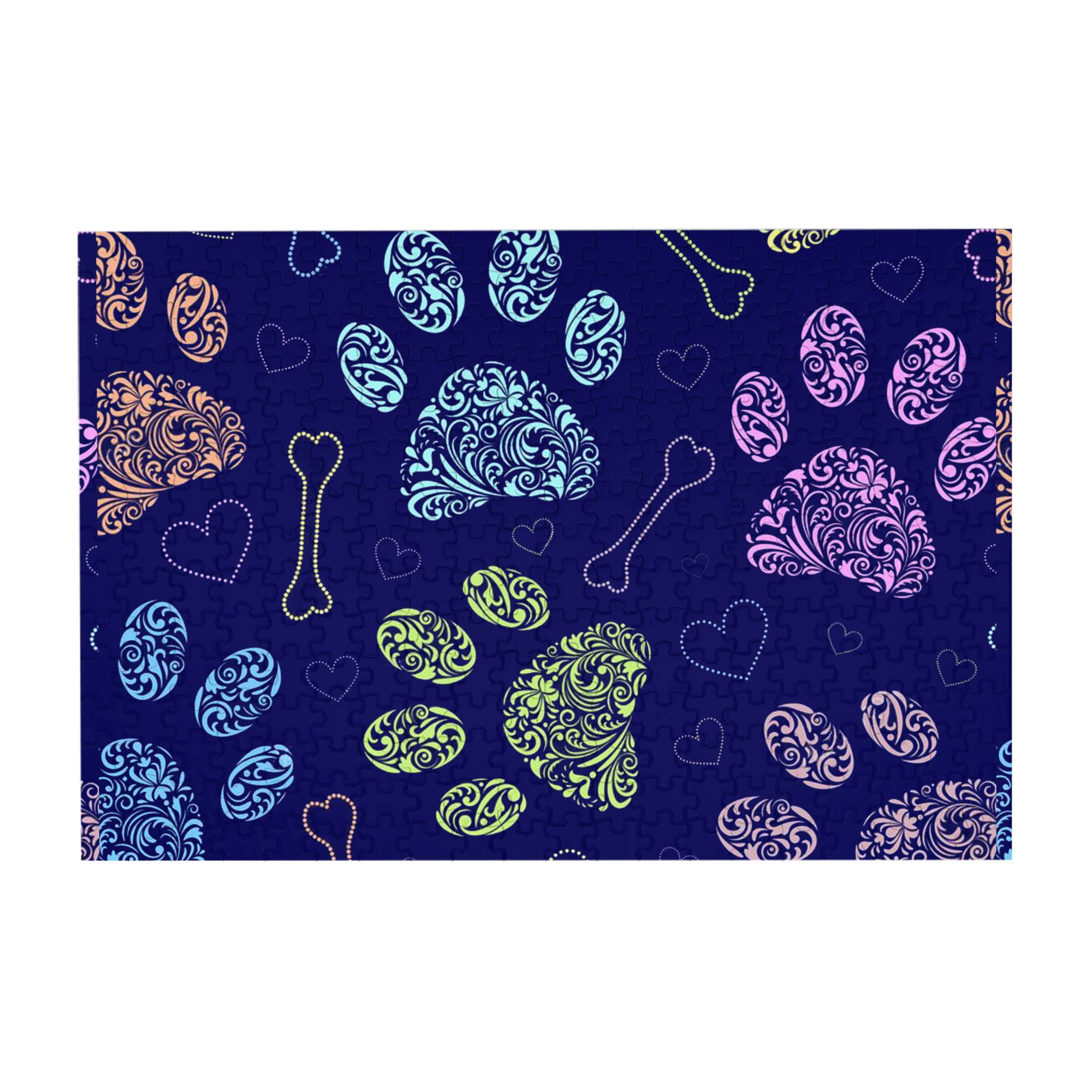 Wooden Puzzle Cat Dog Floral Paws 300-Slice Puzzle for All Ages Gifts ...