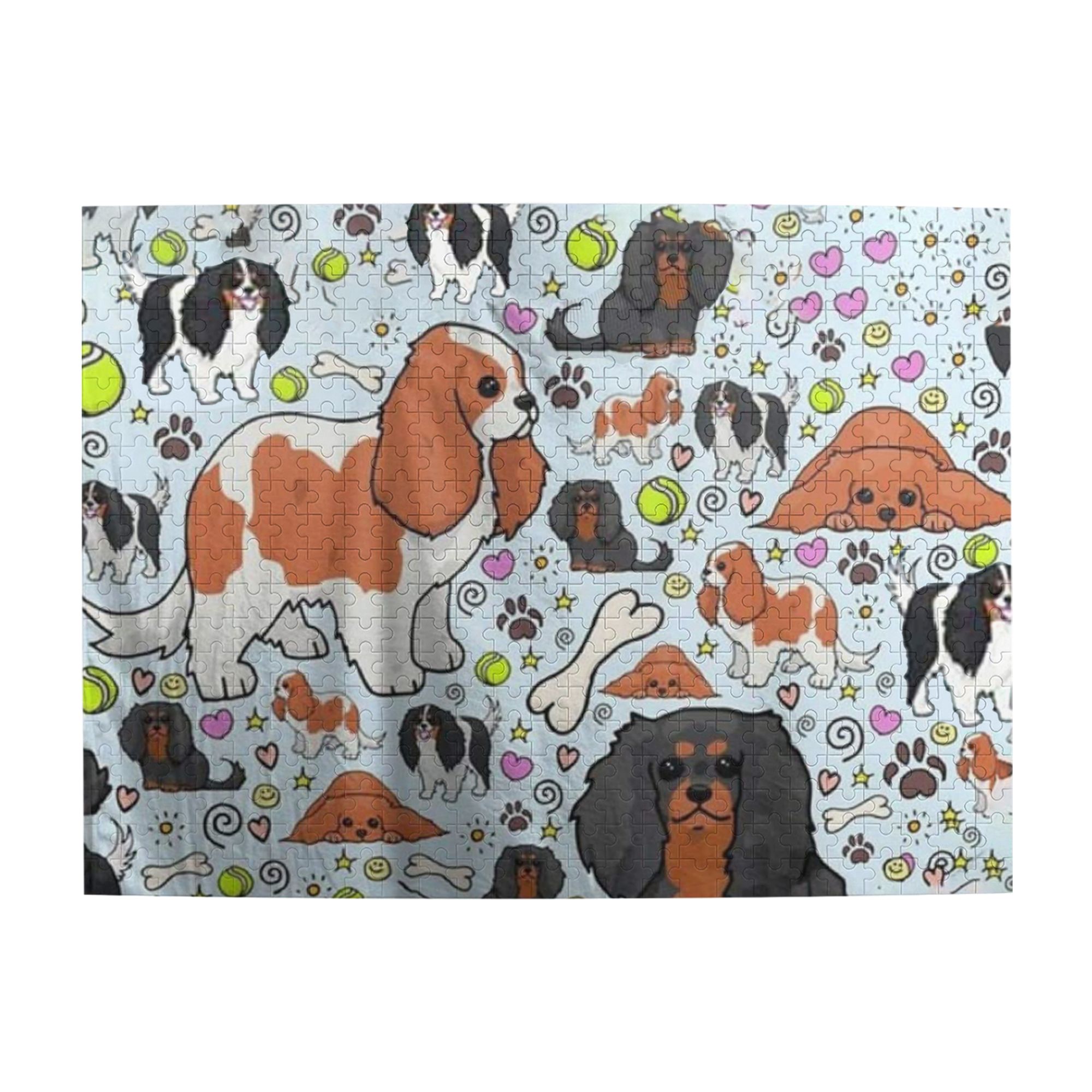 Wooden Puzzle Cavalier King Charles Spaniel Muster 500-Slice Puzzle for ...
