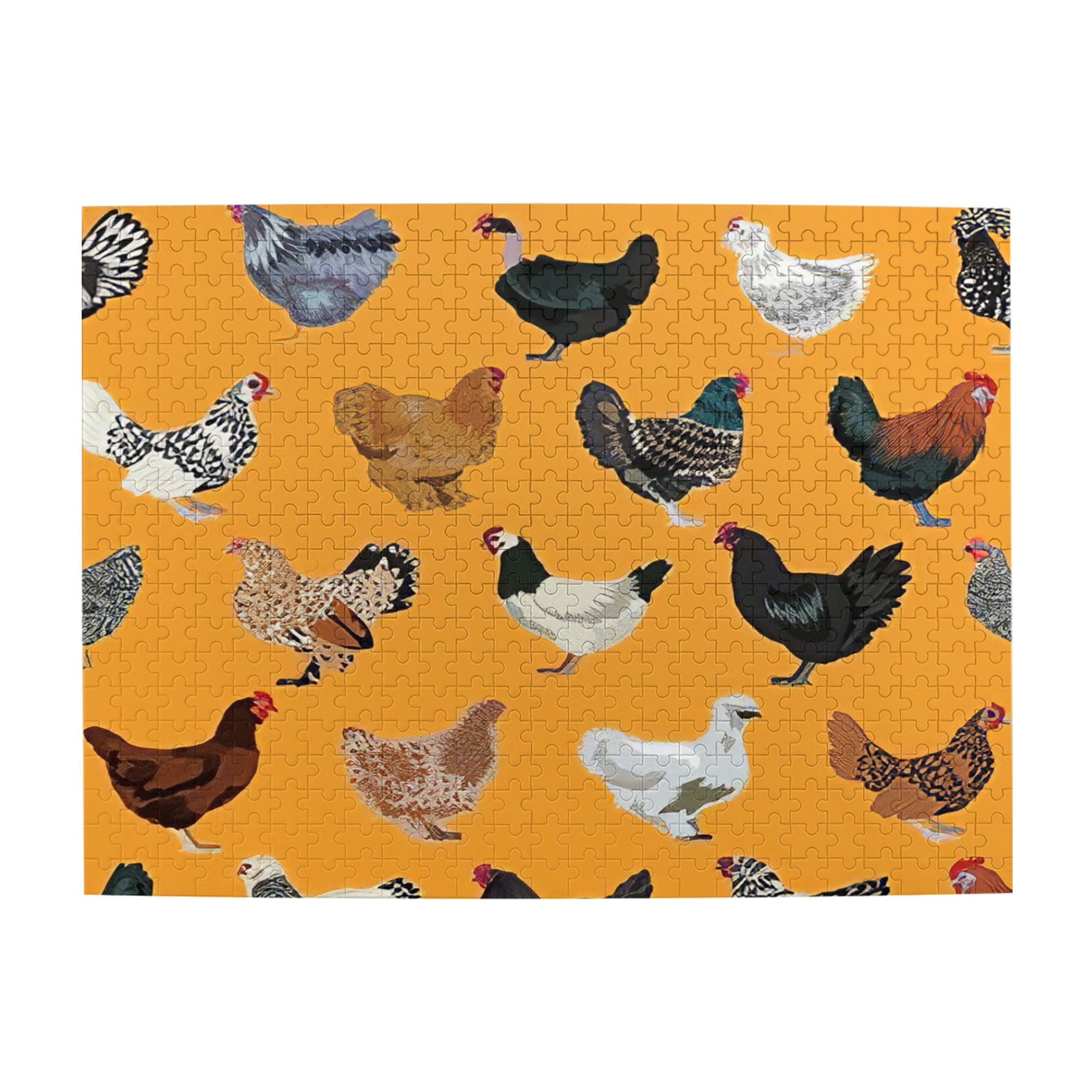 Wooden Puzzle Chicken Breeds Farm Farmhouse Birds Orange 500-Slice ...