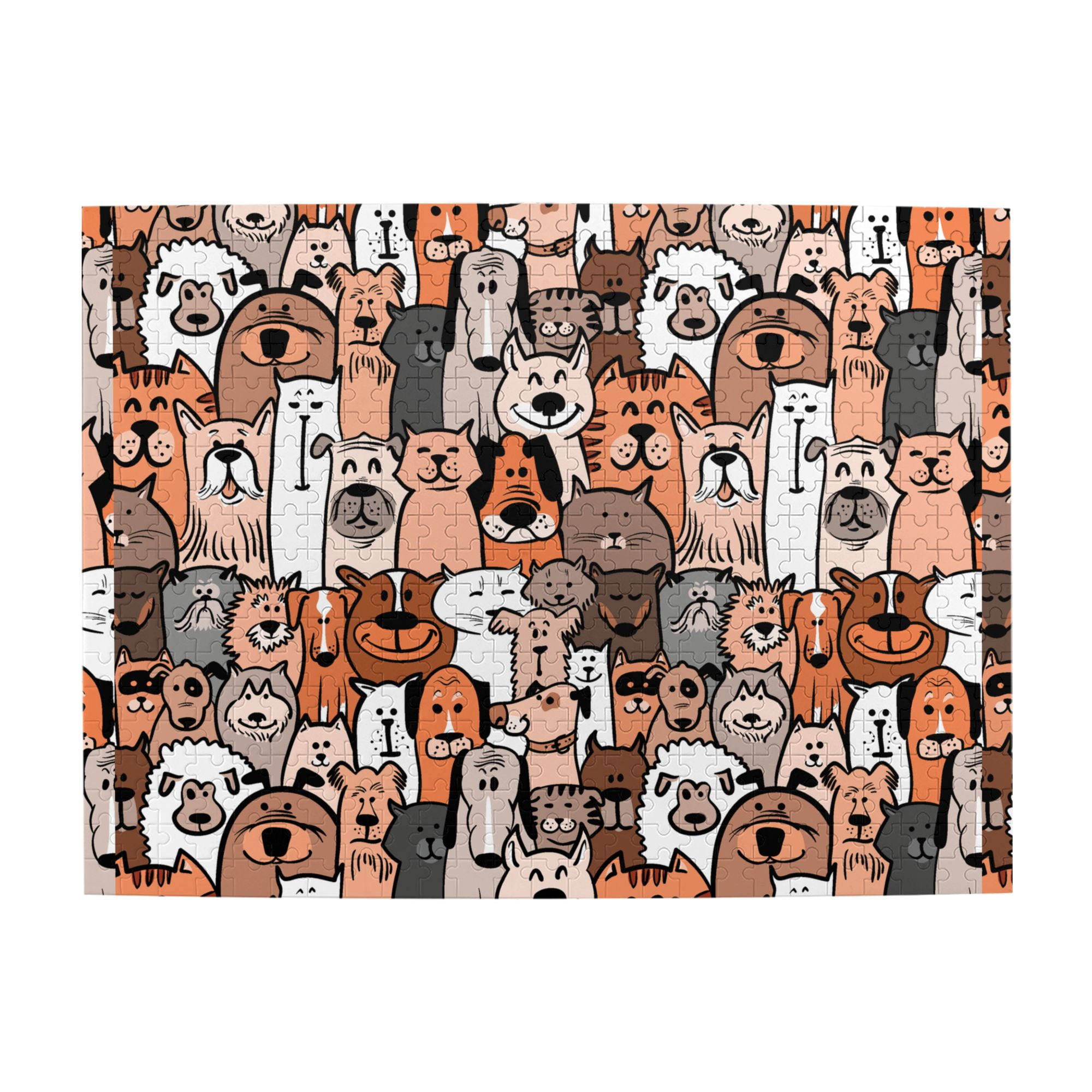 Wooden Puzzle Cute Dogs and Cats Print 500-Slice Puzzle for All Ages ...