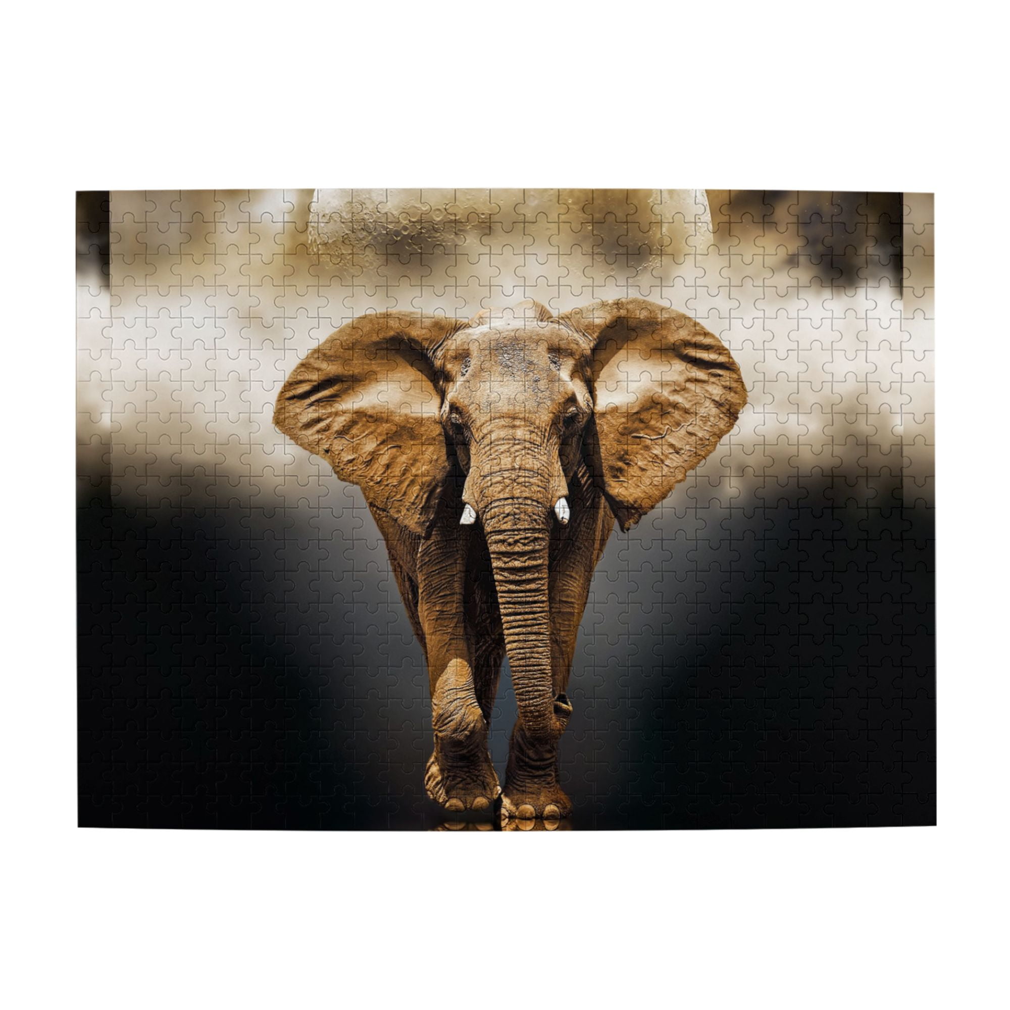 Wooden Puzzle Cute elephant moonlight 500-Slice Puzzle for All Ages ...