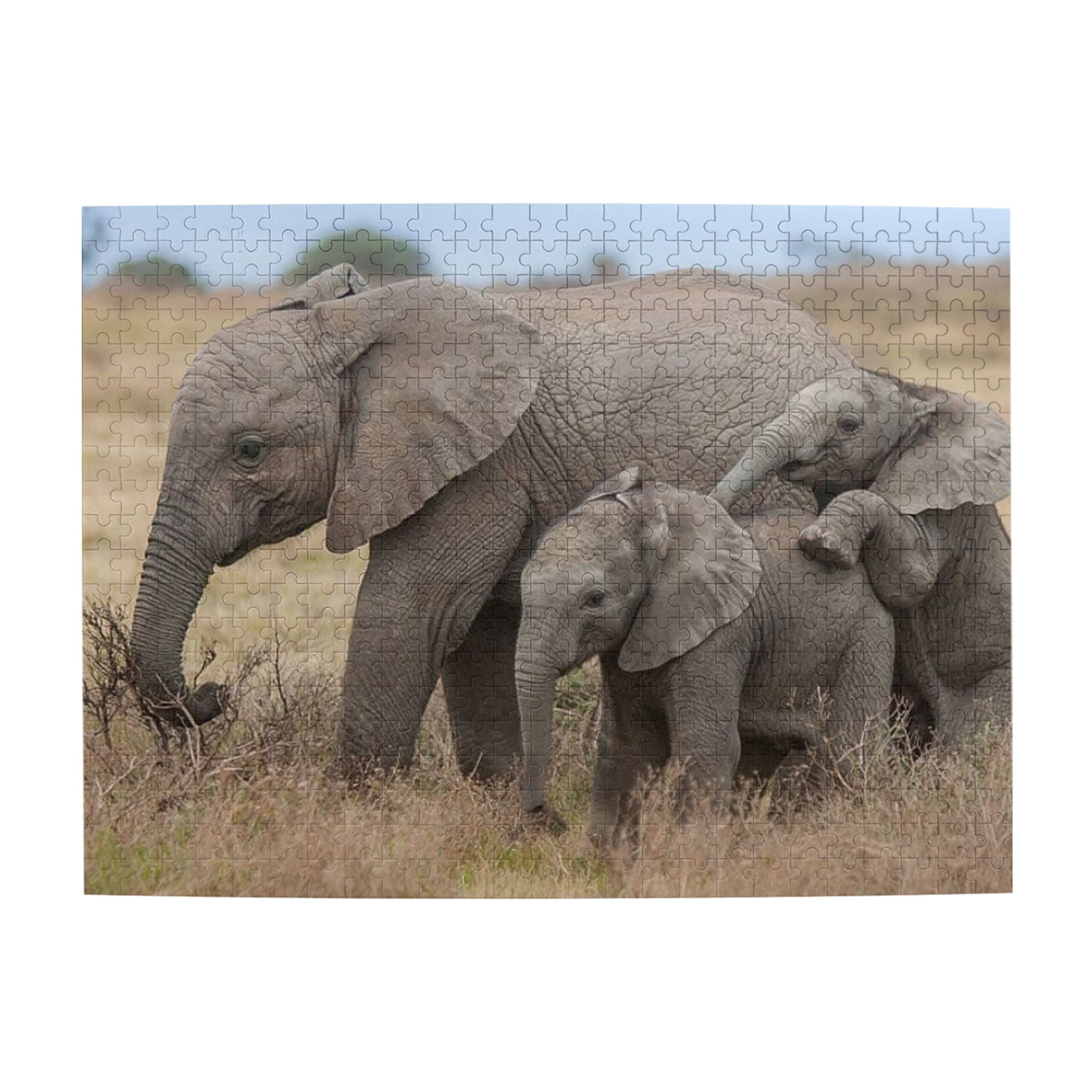 Wooden Puzzle Elephant Mom And Baby Elephant 500-Slice Puzzle for All ...