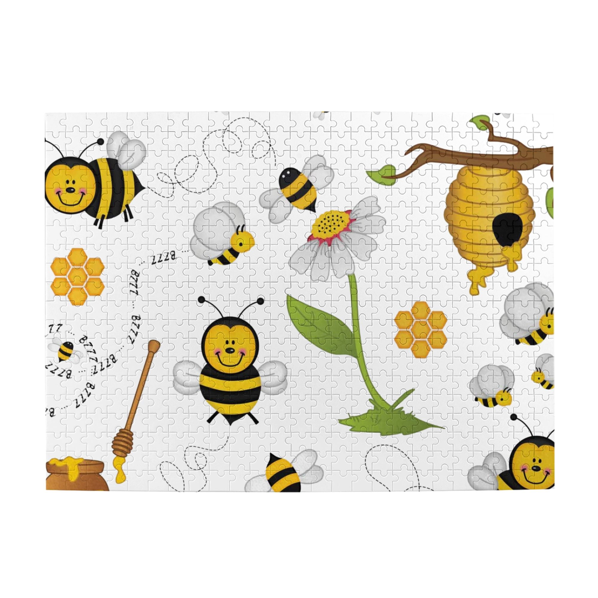 Wooden Puzzle Funny Bee Bumblebee Yellow 500-Slice Puzzle for All Ages ...