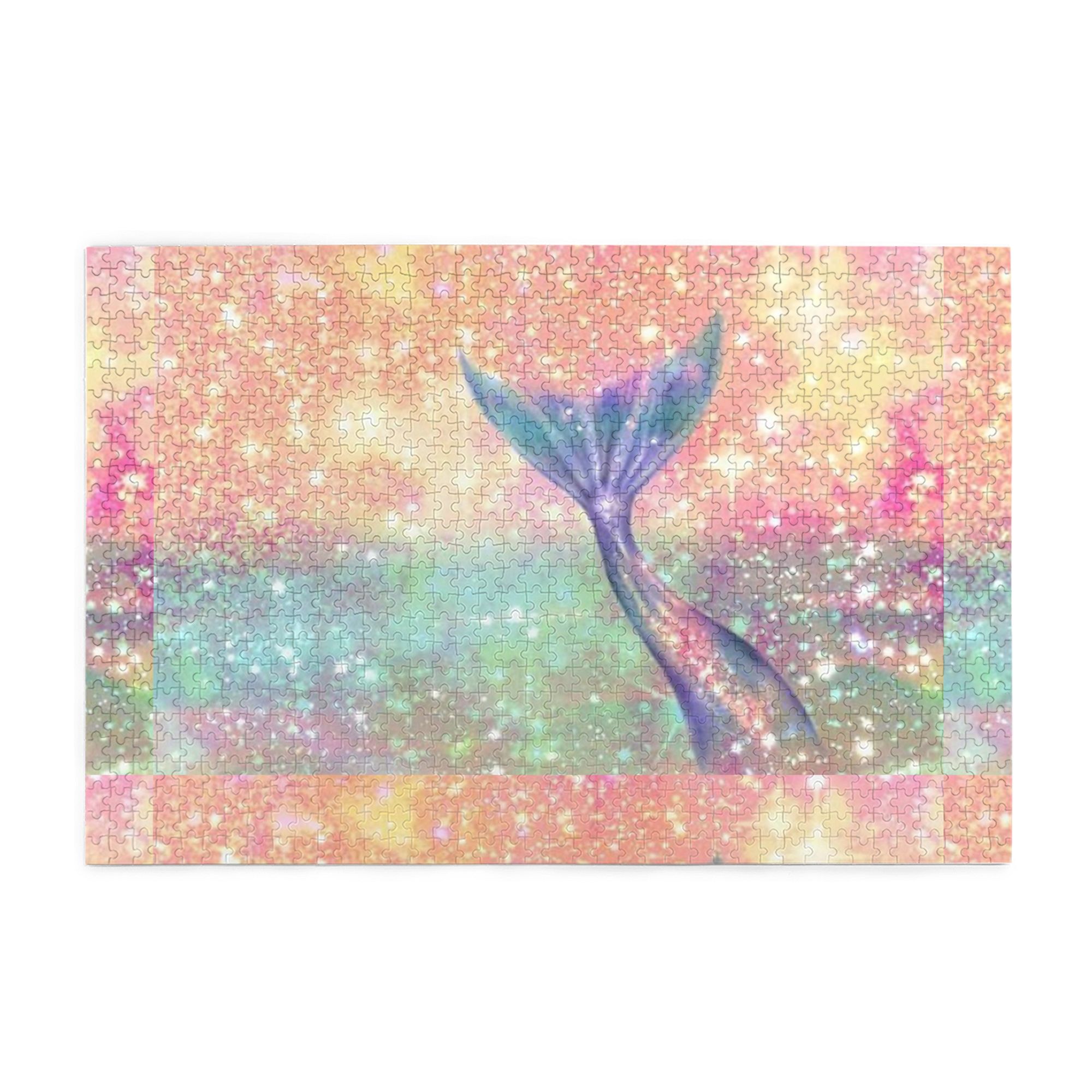 Wooden Puzzle Glitter Pink Mermaid 1000-Slice Puzzle for All Ages Gifts ...
