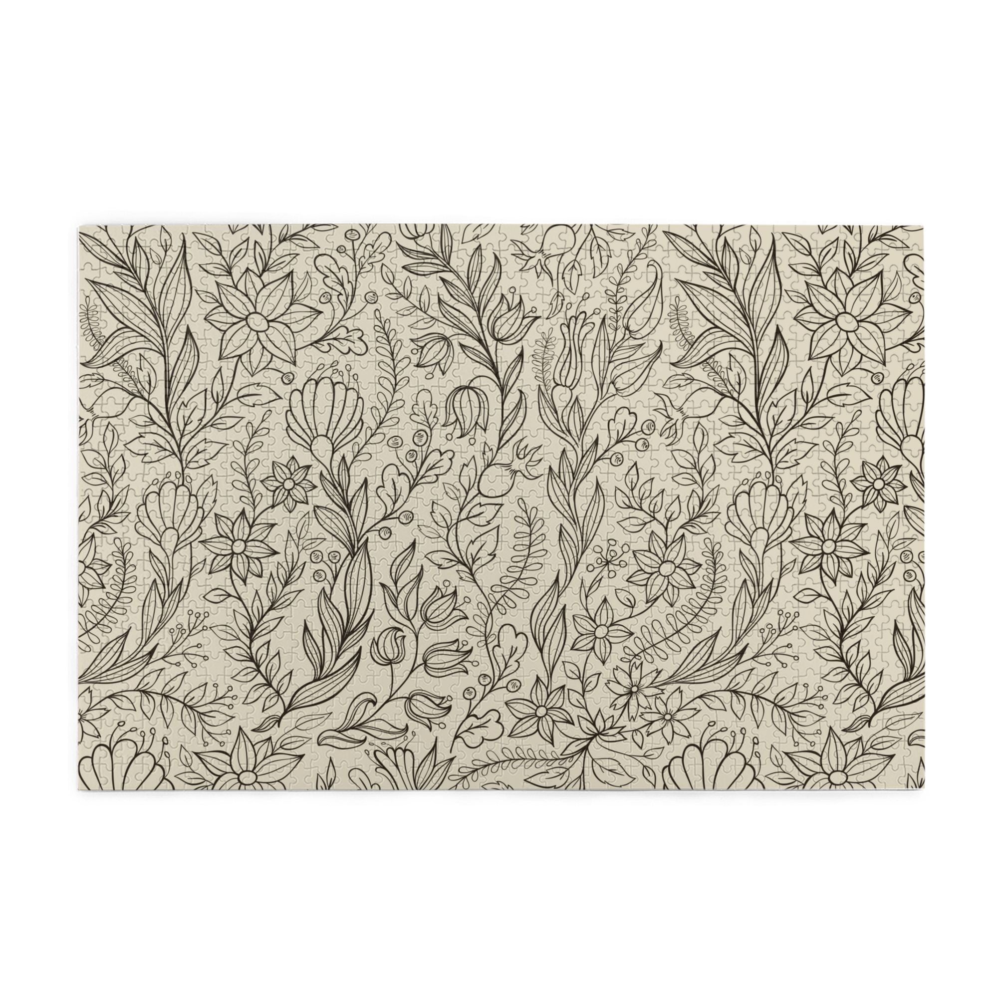 Wooden Puzzle Gray atmospheric vine pattern shading 1000-Slice Puzzle ...