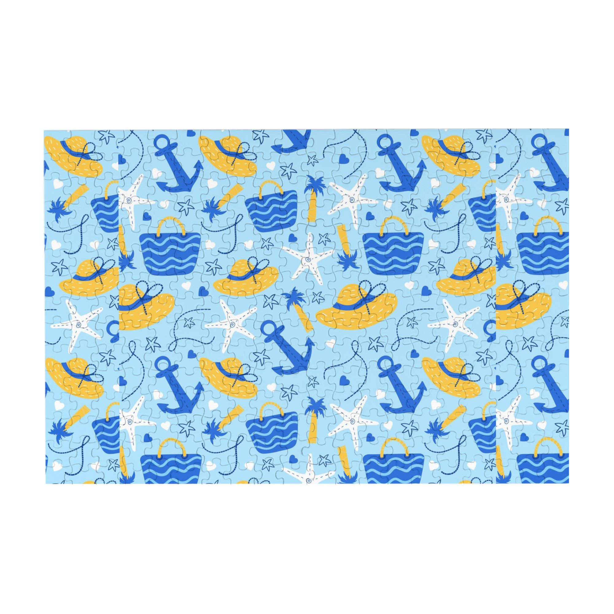 Wooden Puzzle Hand Drawn Summer Nautical Anchor 300-Slice Puzzle for ...