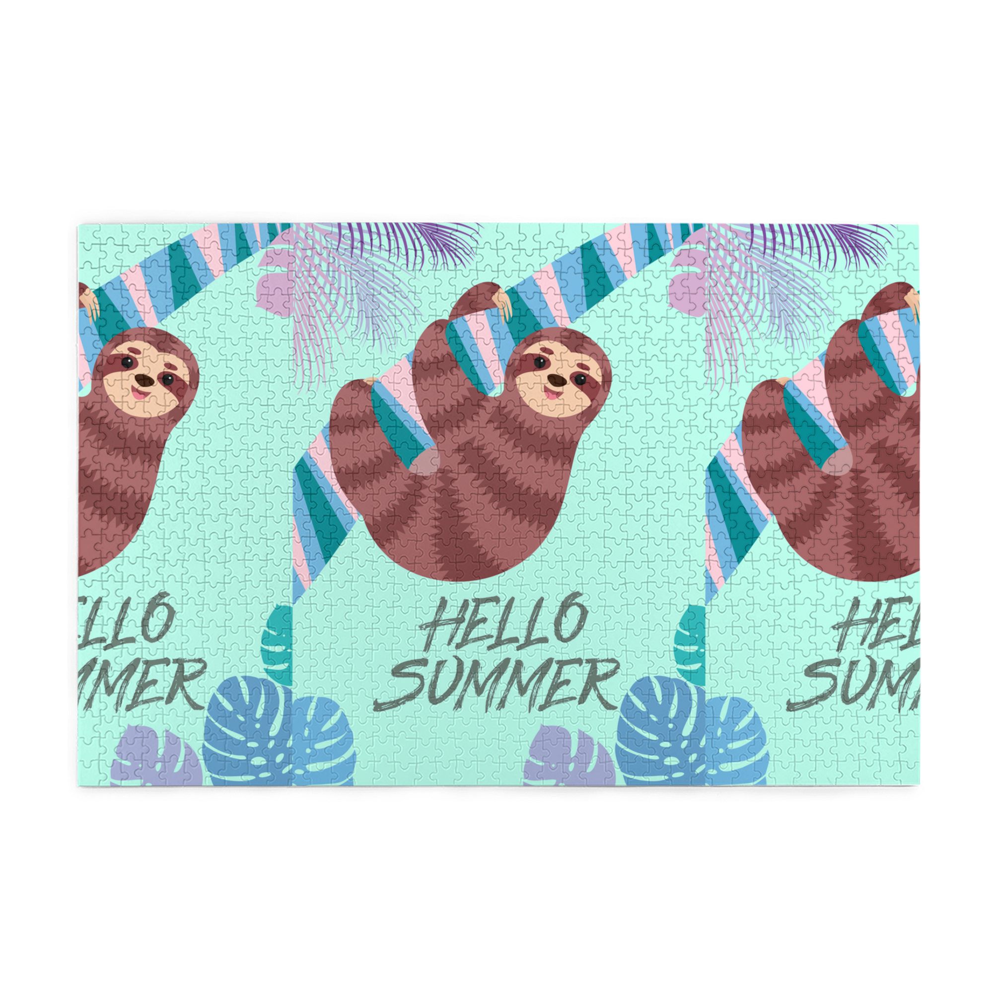Wooden Puzzle Hello Summer Cute Sloth 1000-Slice Puzzle for All Ages ...