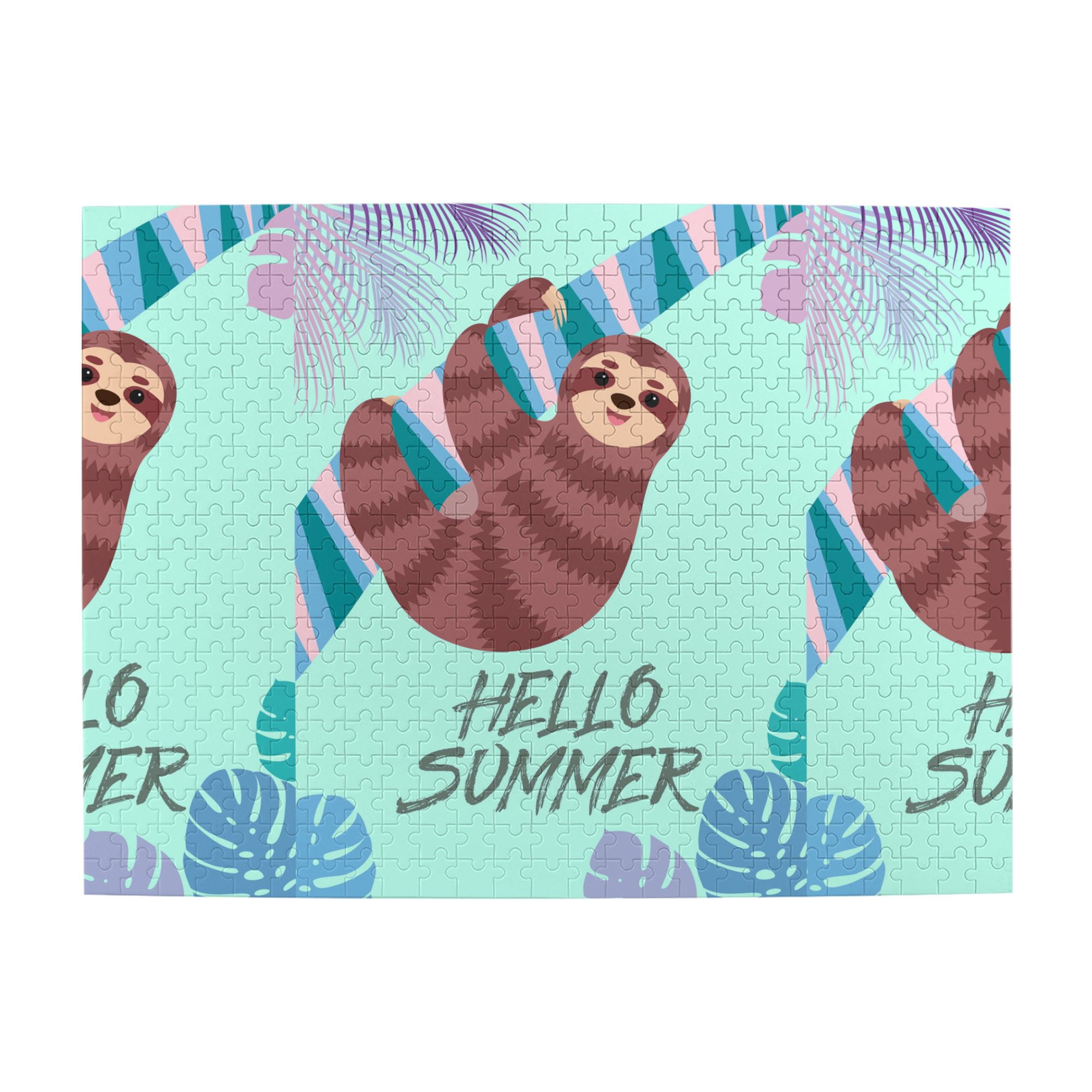Wooden Puzzle Hello Summer Cute Sloth 500-Slice Puzzle for All Ages ...