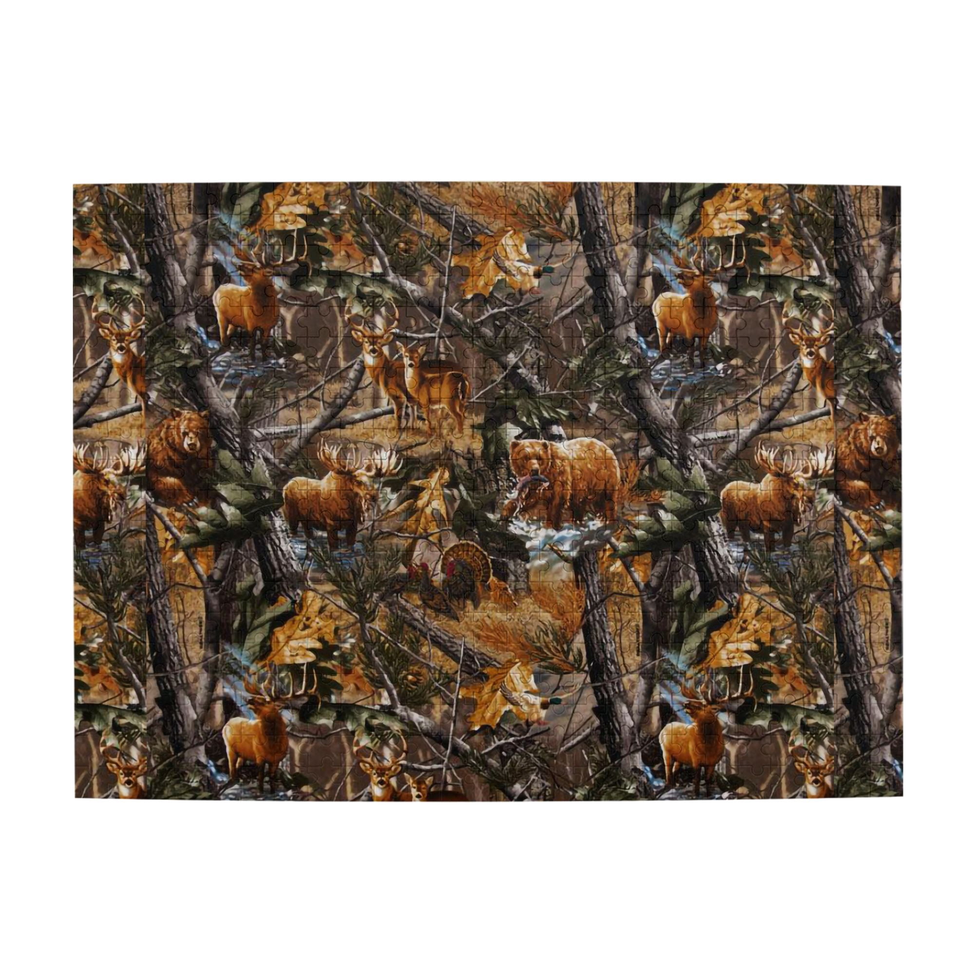 Wooden Puzzle Hunting Deer Bear Deer 500-Slice Puzzle for All Ages ...