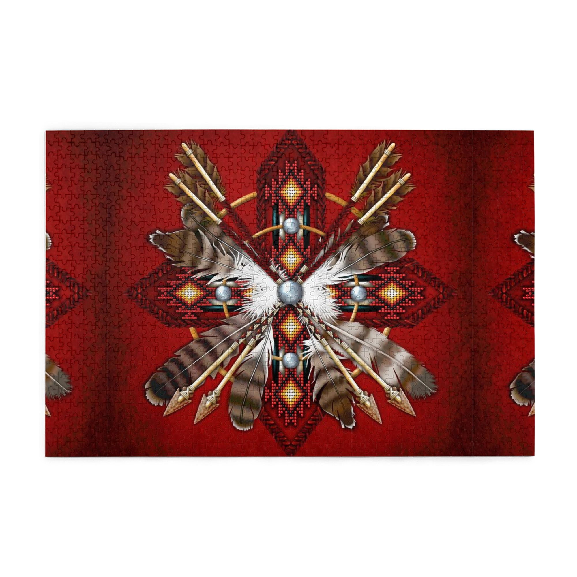 Wooden Puzzle Indianer Rot Tribal Feder 1000-Slice Puzzle for All Ages ...