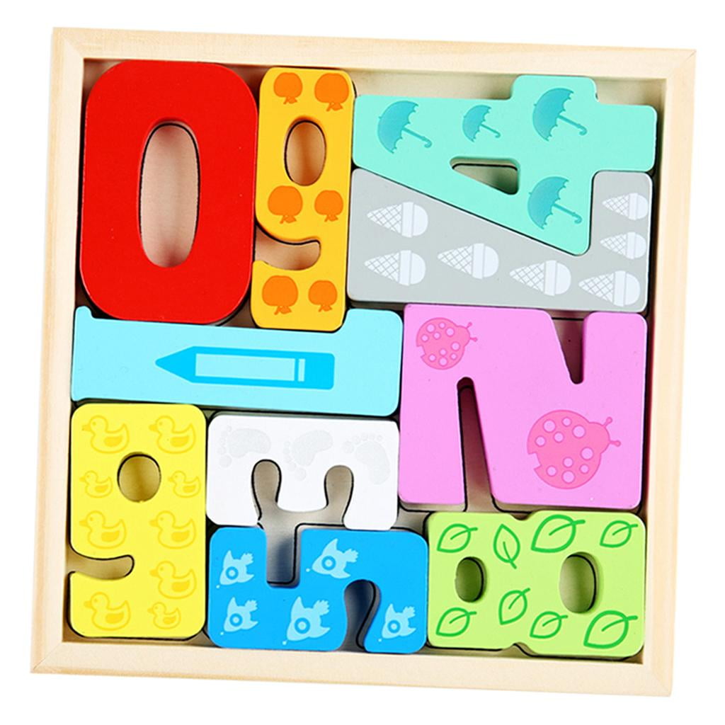 Wooden Puzzle Jigsaw Blocks Shape Pre-school Block Puzzles for Toddlers ...