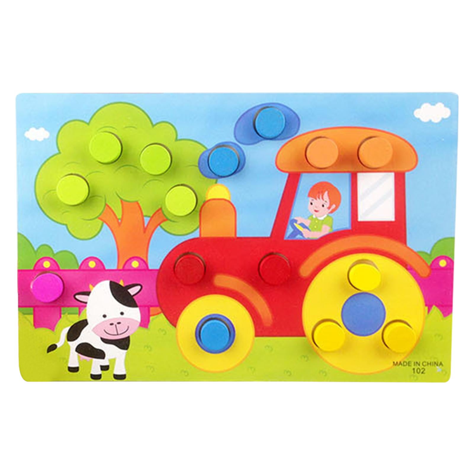 Wooden Puzzle Jigsaw Toy | Puzzle Color Sorting Stacking Toy | Animal ...