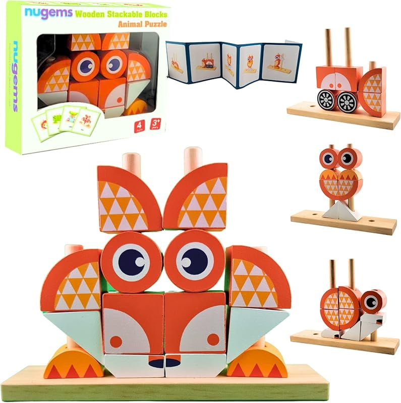 Wooden Puzzle for Kids Montessori Building Blocks - Learning ...