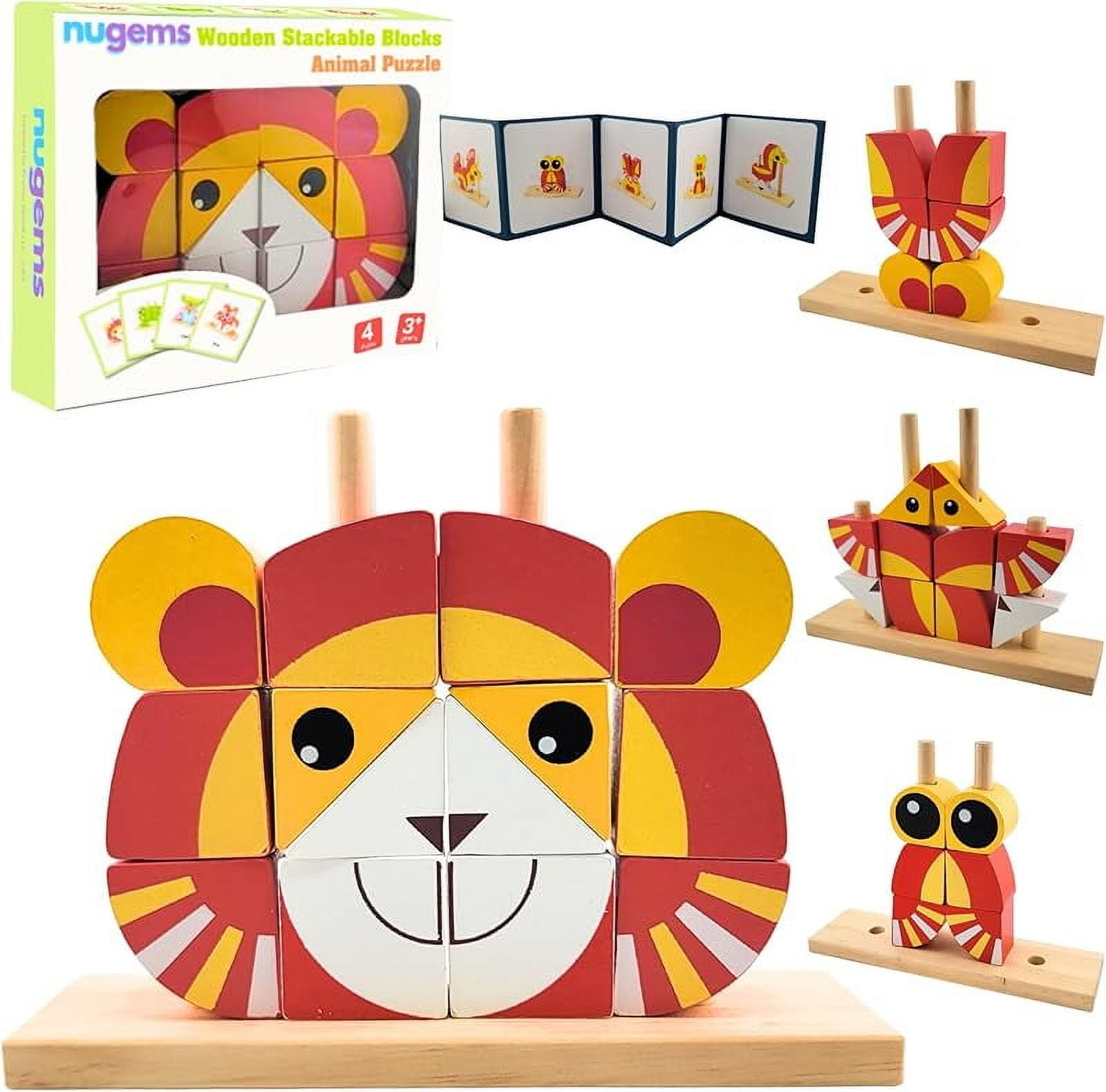 Wooden Puzzle for Kids Montessori Building Blocks - Learning ...