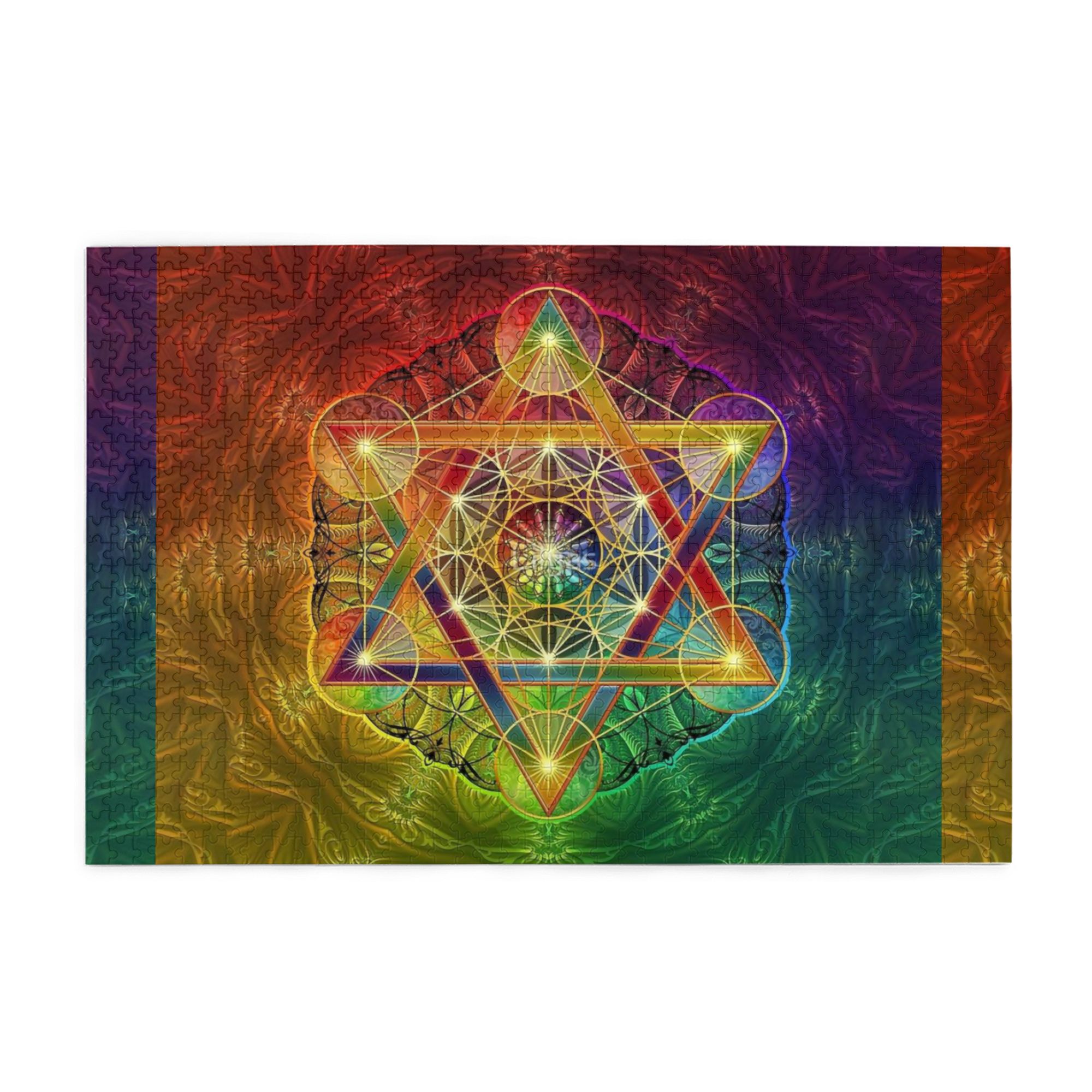 Wooden Puzzle Metatron's Cube with Merkabah and Flower of Life 1000 ...