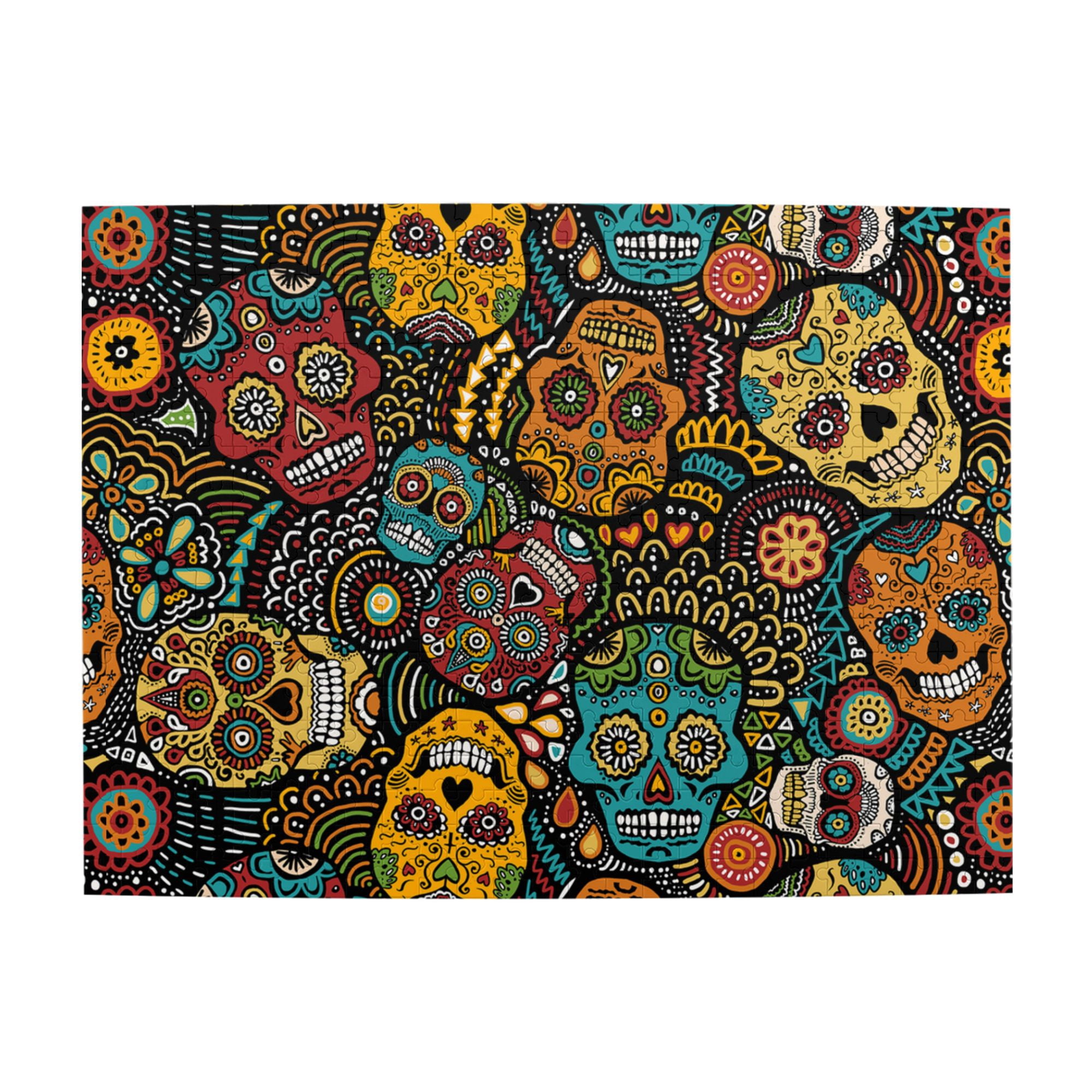 Wooden Puzzle Mexican Sugar Skulls 500-Slice Puzzle for All Ages Gifts ...