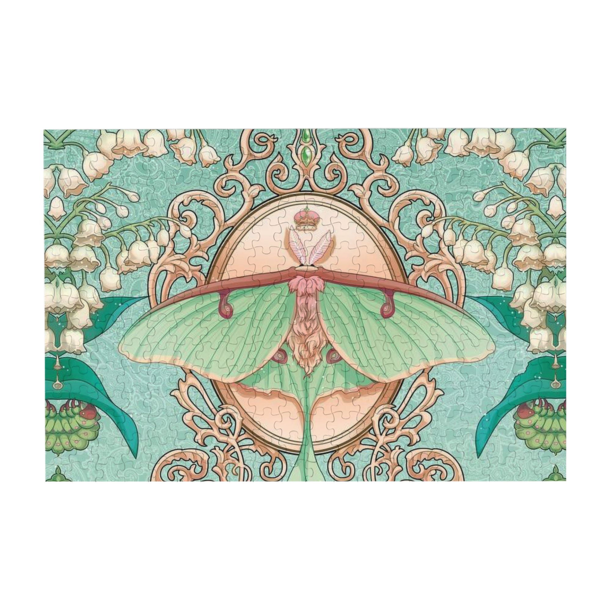 Wooden Puzzle Moon Moth Bell Flower 300-Slice Puzzle for All Ages Gifts ...