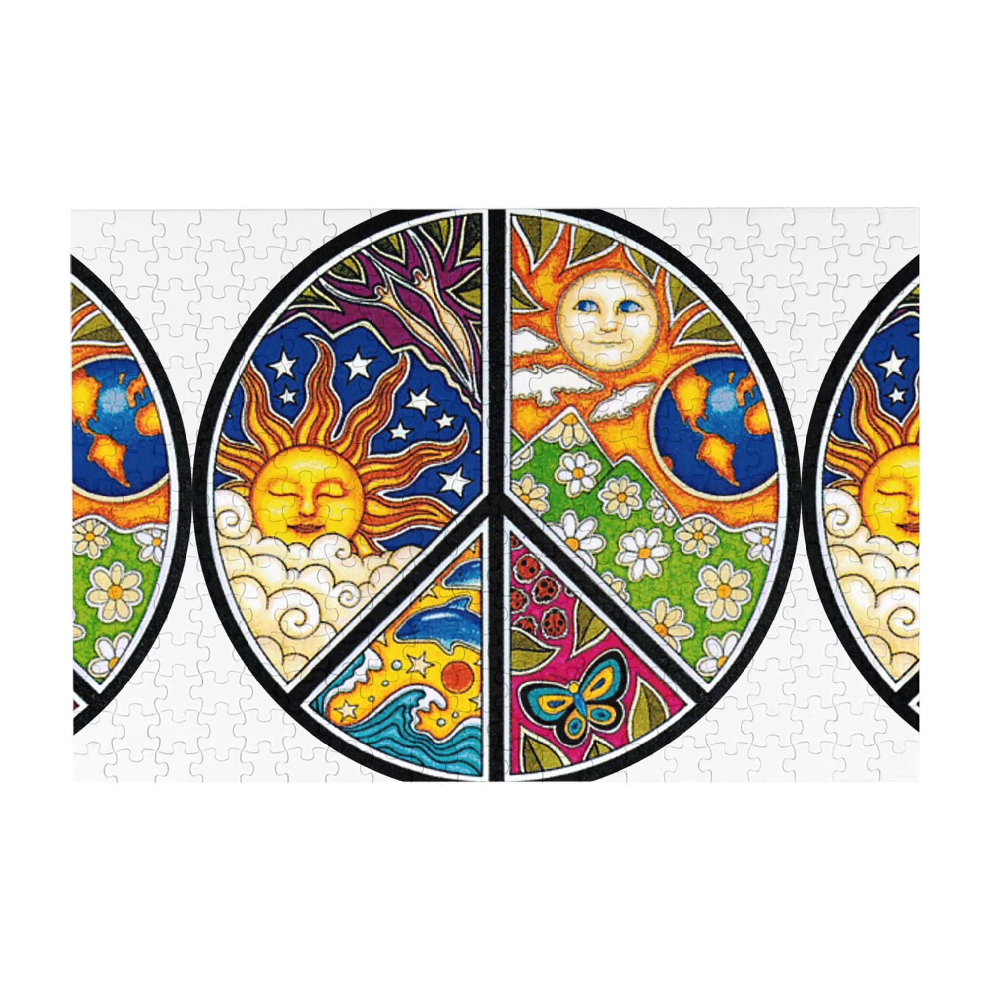 Wooden Puzzle Nature Peace Sign 300-Slice Puzzle for All Ages Gifts ...