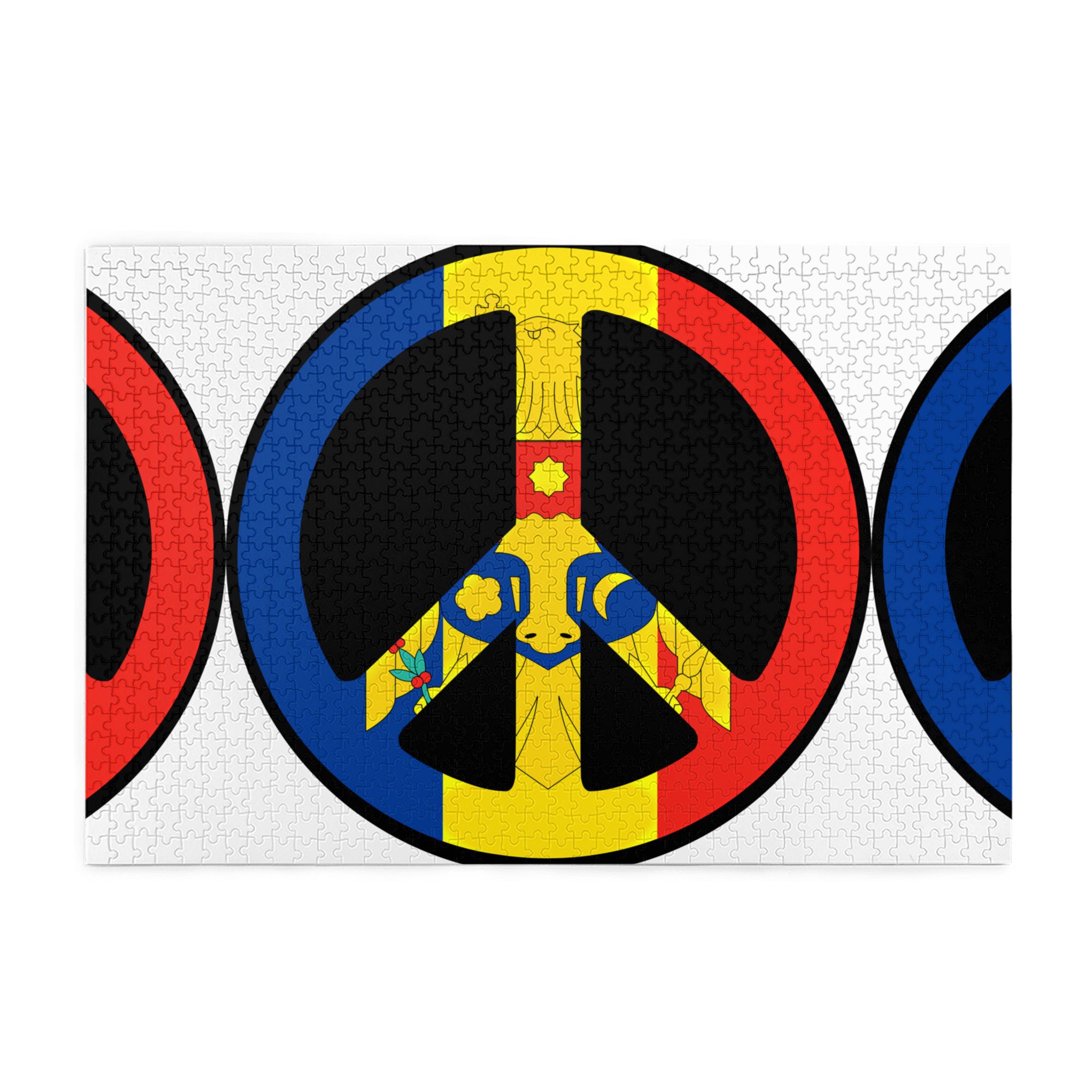 Wooden Puzzle Peace Sign Rastafari Pattern 1000-Slice Puzzle for All ...