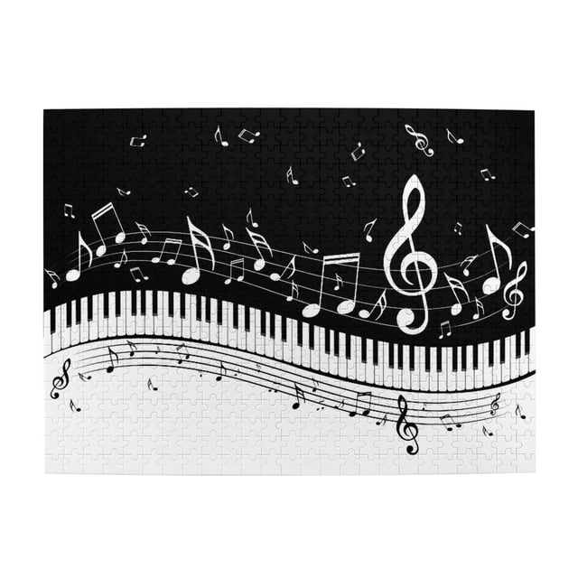 Wooden Puzzle Piano Keys With Musical Notes 500-Slice Puzzle for All ...