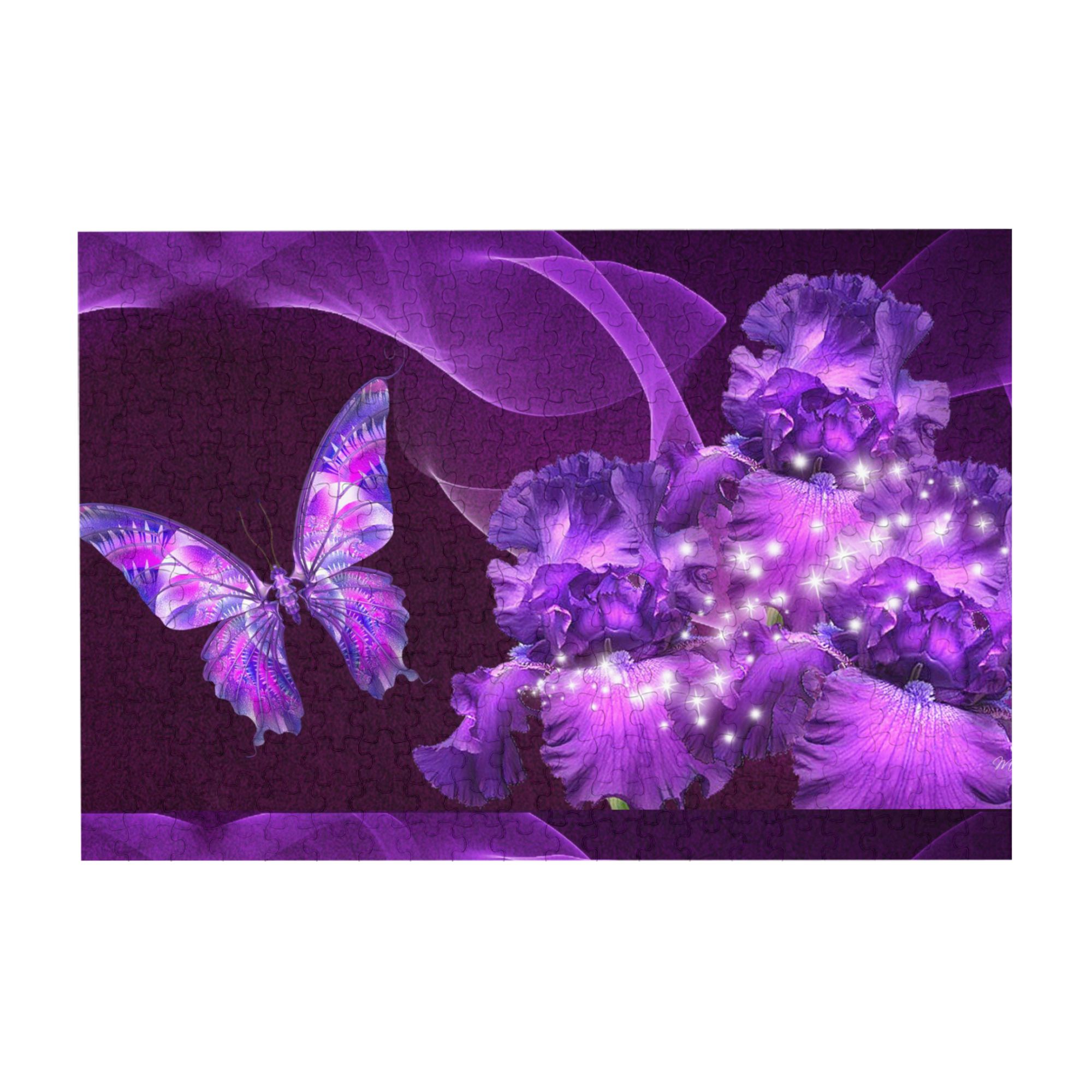 Wooden Puzzle Purple Butterfly 500-Slice Puzzle for All Ages Gifts ...