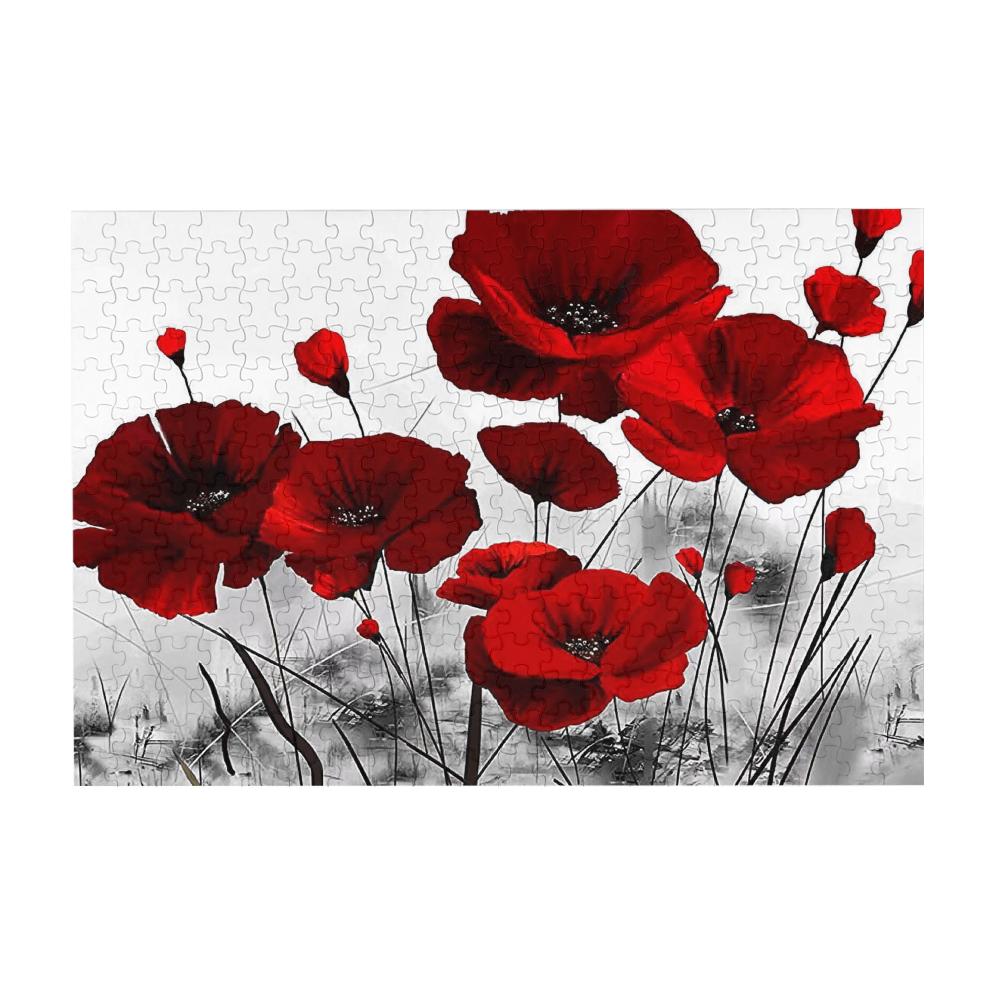 Wooden Puzzle Red Poppy Flower 500-Slice Puzzle for All Ages Gifts ...
