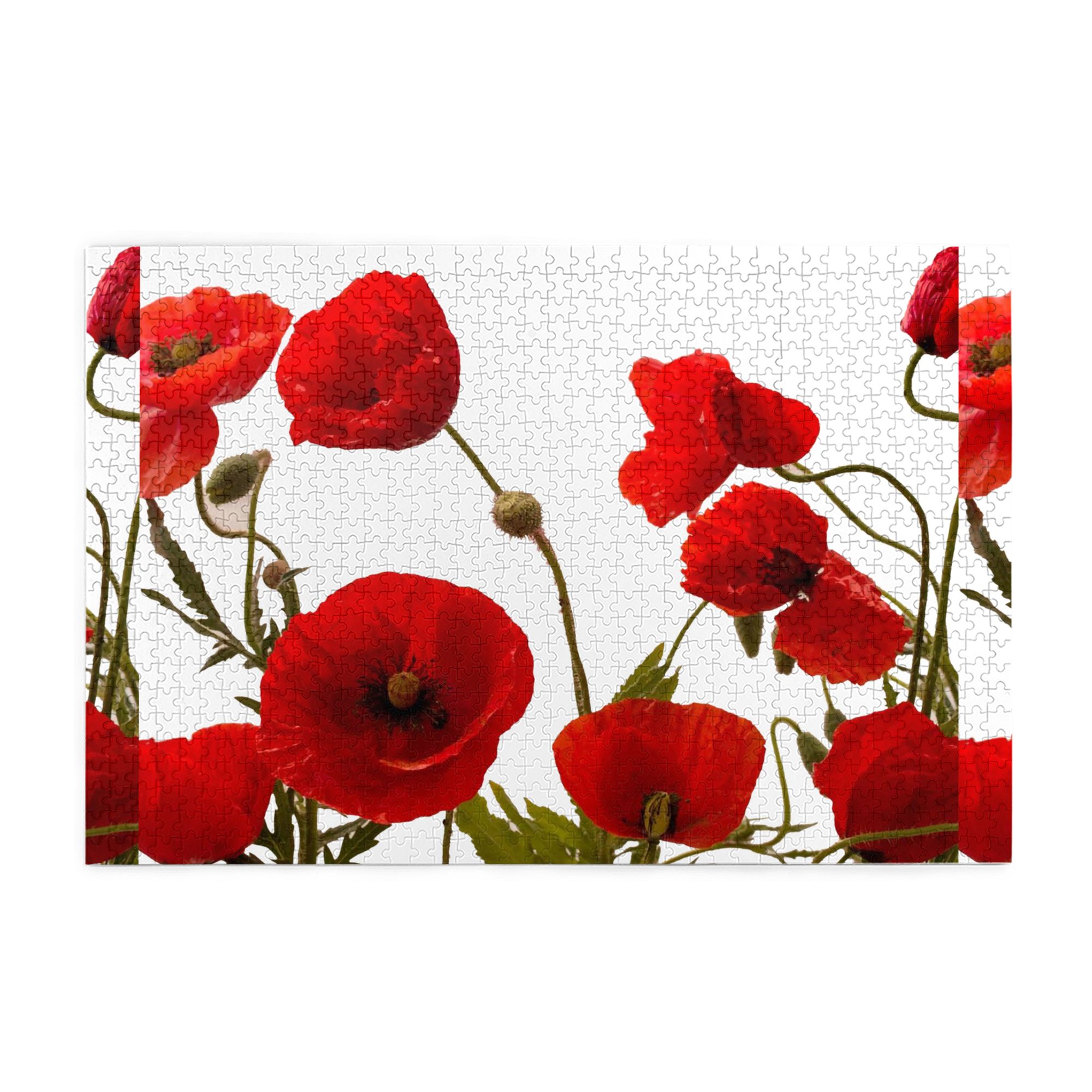 Wooden Puzzle Red Poppy Flowers Choose Background Color 1000-Slice ...