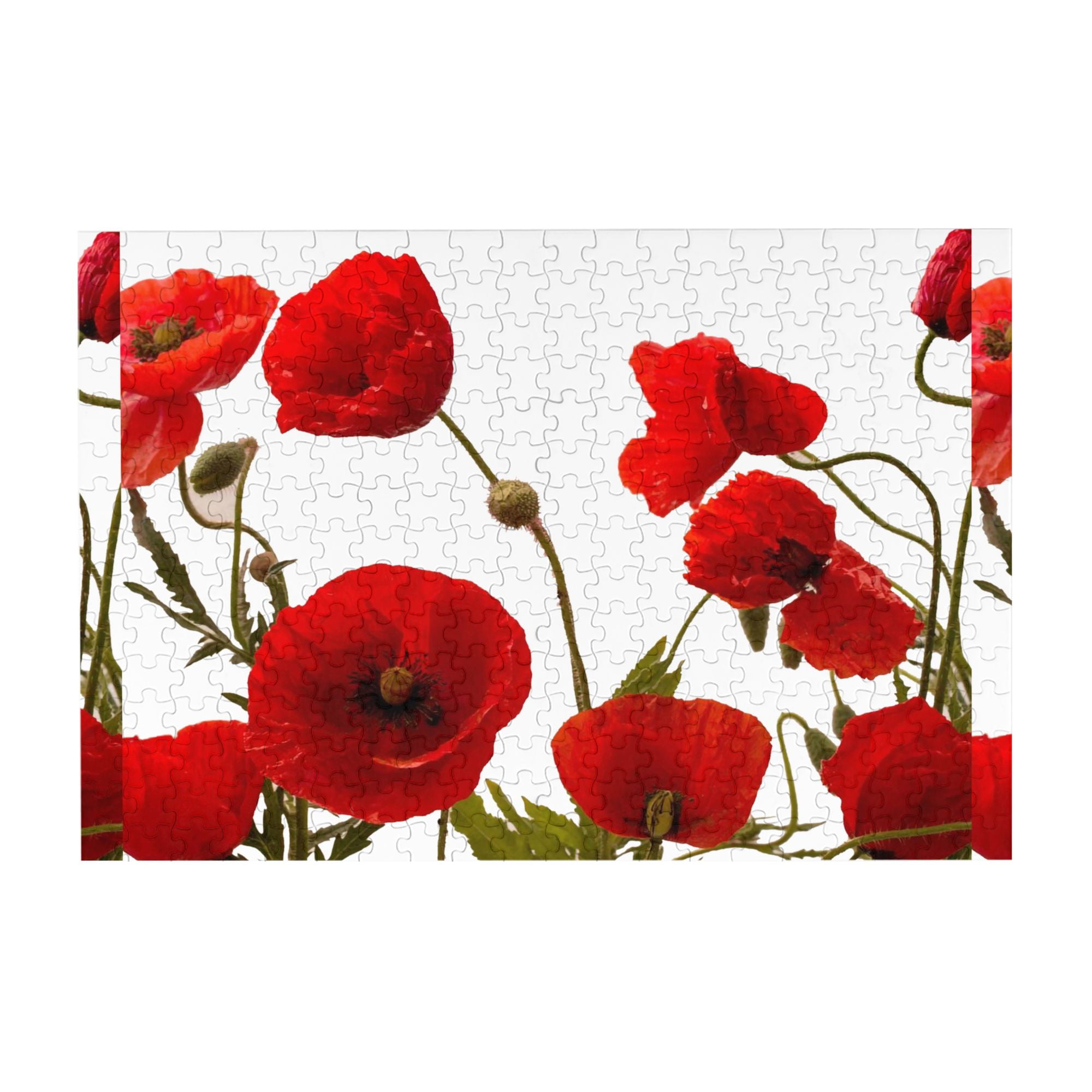 Wooden Puzzle Red Poppy Flowers Choose Background Color 500-Slice ...