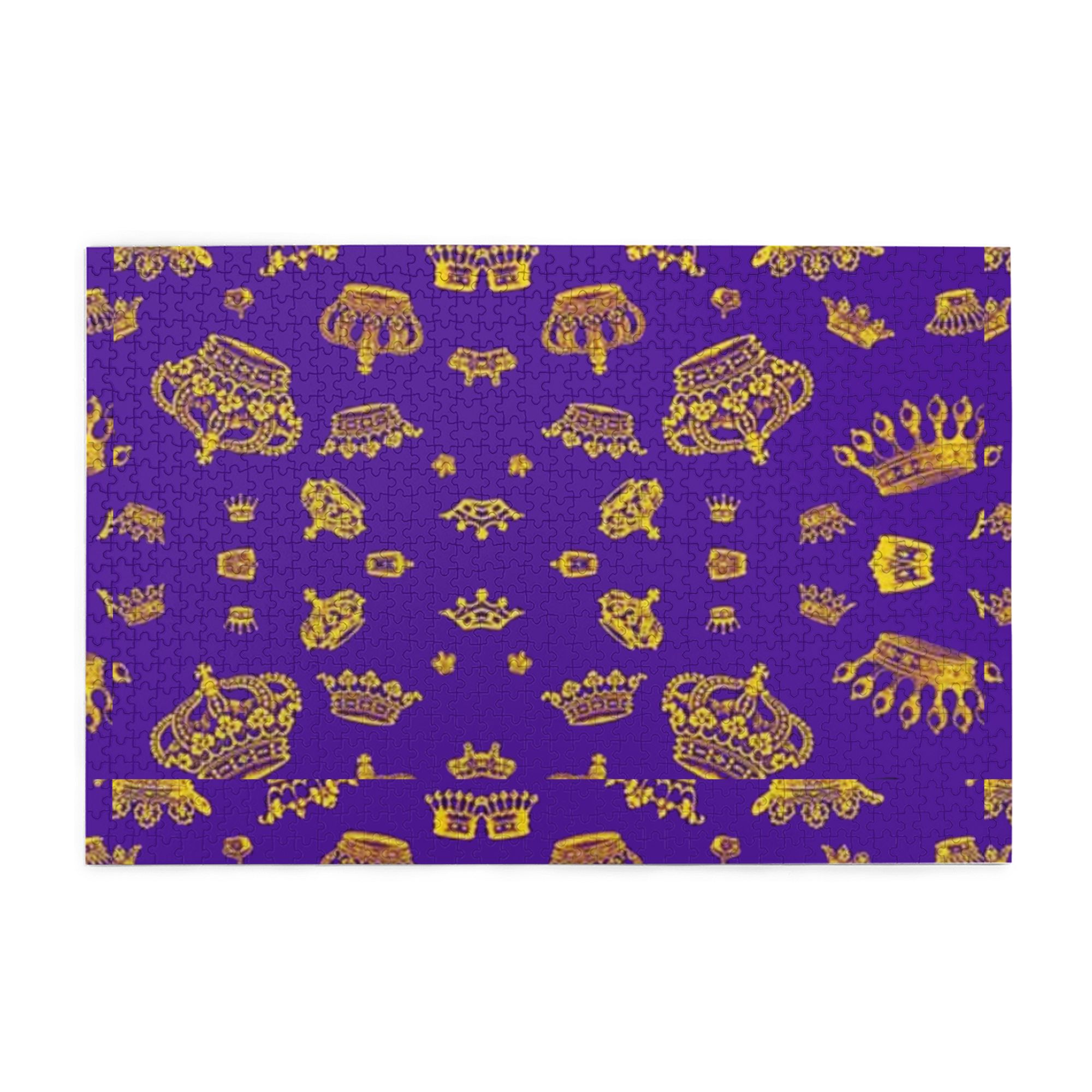 Wooden Puzzle Royal Crowns - Gold On Purple 1000-Slice Puzzle for All ...