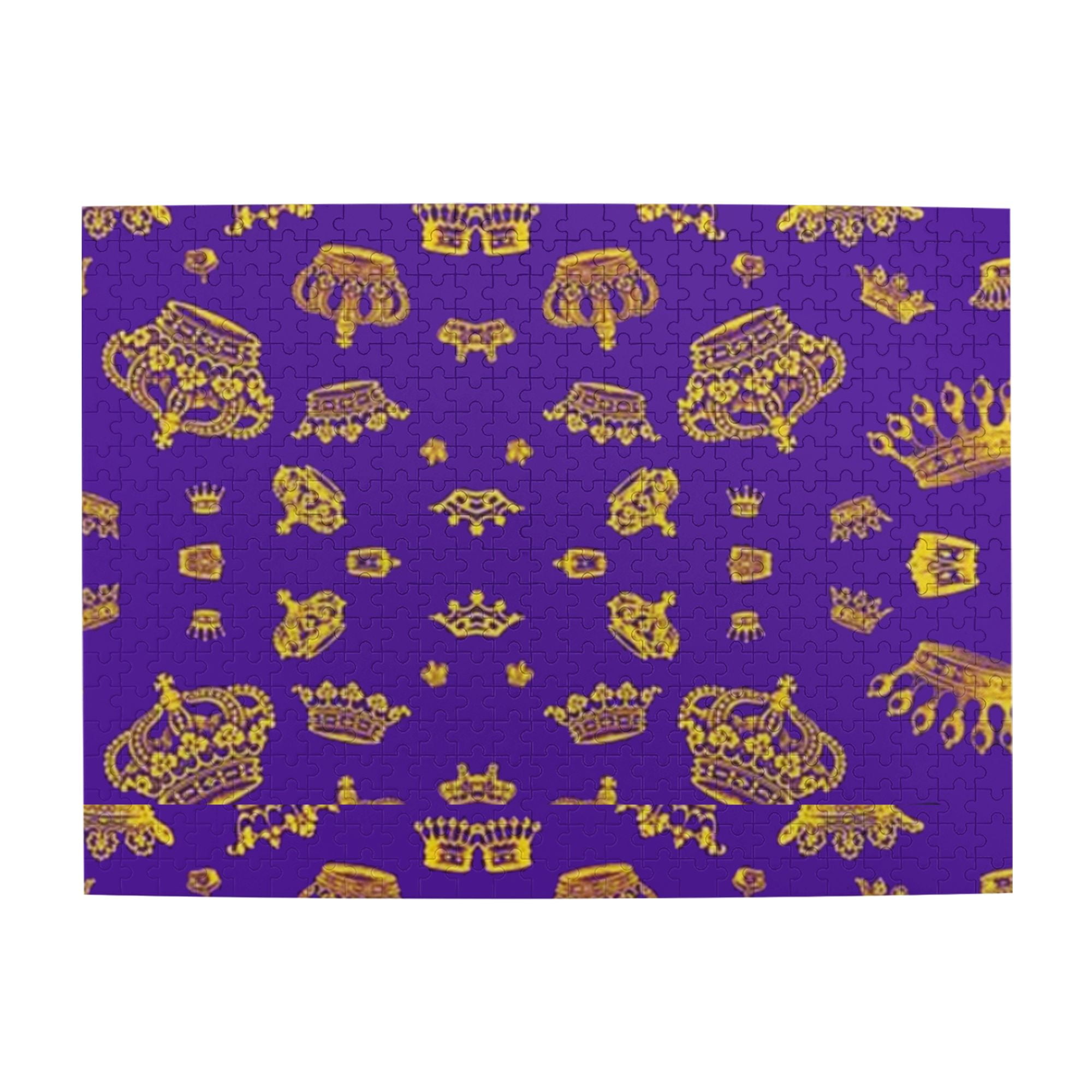 Wooden Puzzle Royal Crowns - Gold On Purple 500-Slice Puzzle for All ...