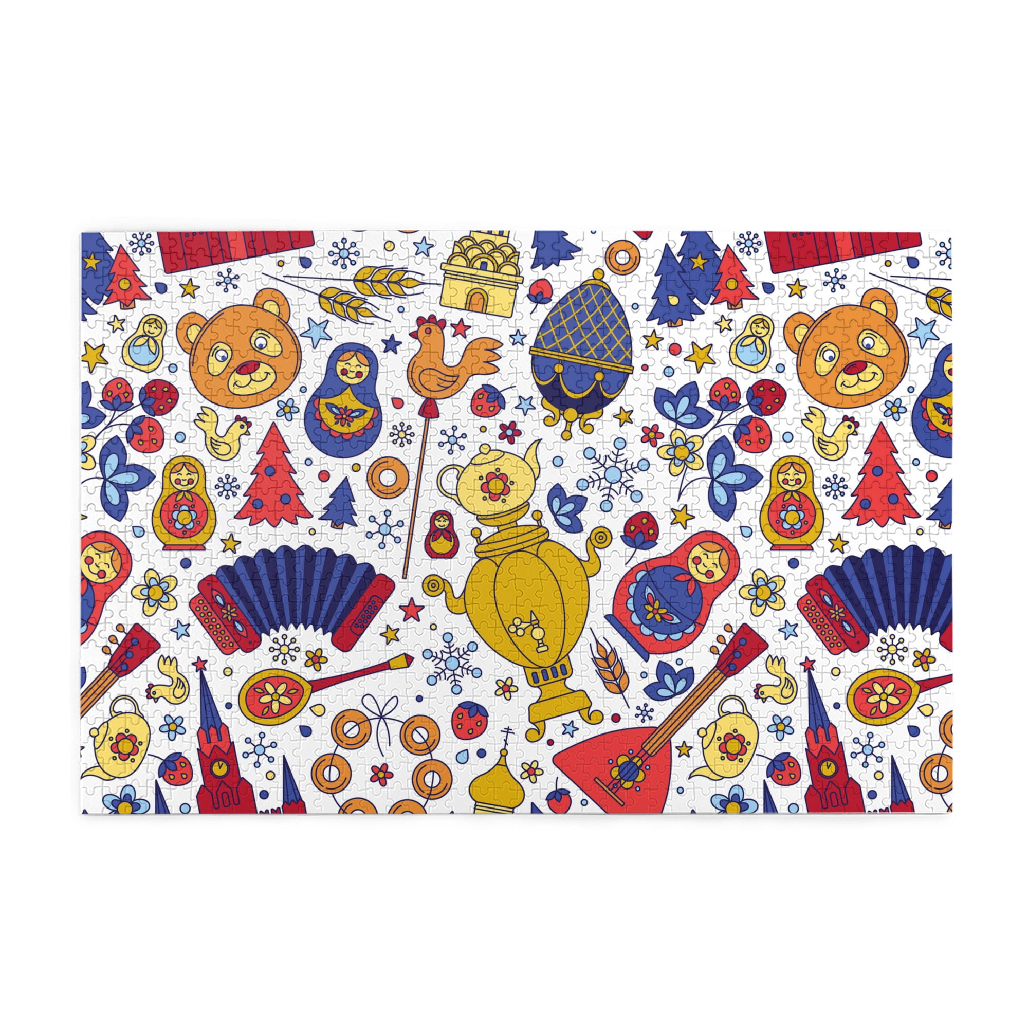 Wooden Puzzle Russia Colored Moscow Kremlin Cathedral Russian Doll ...