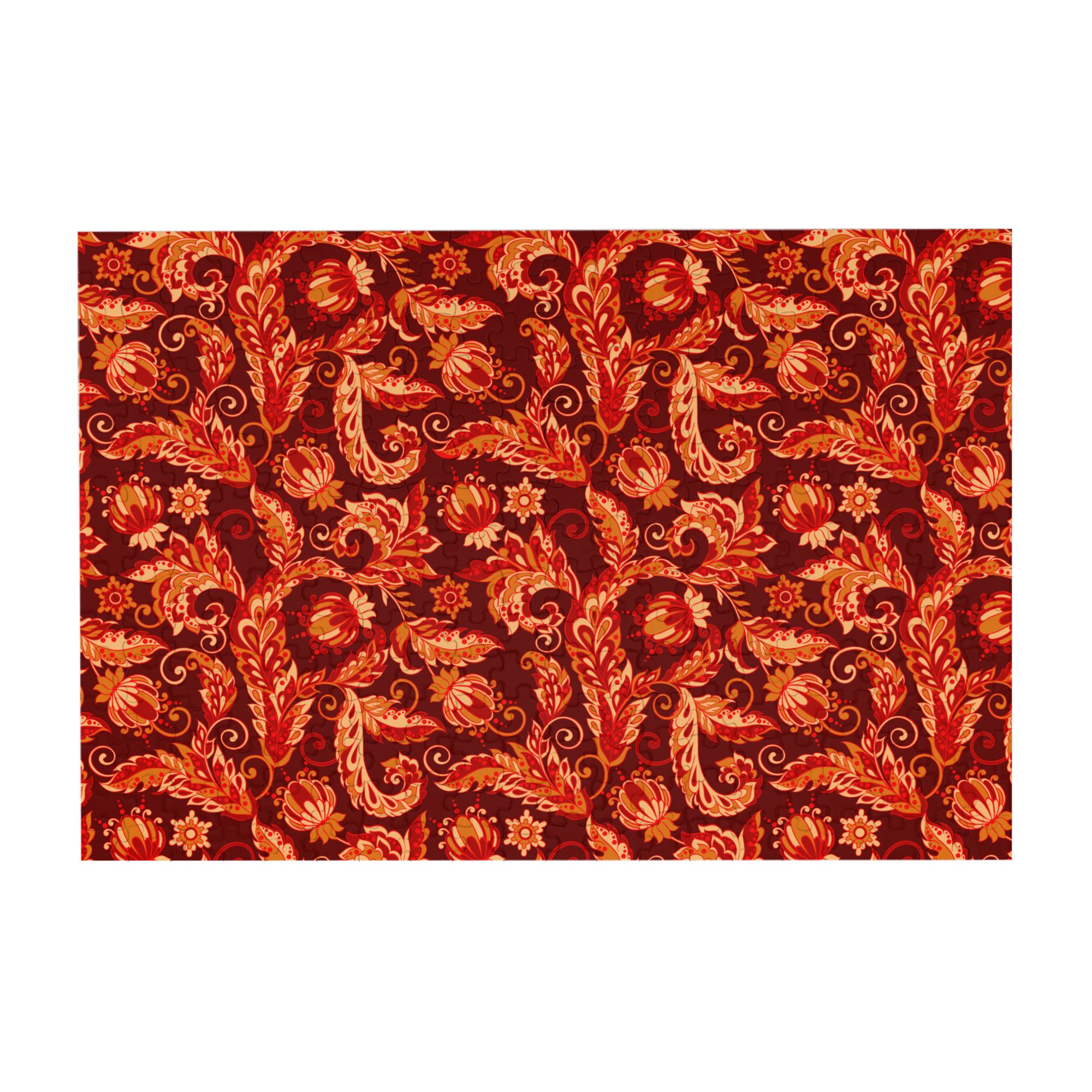 Wooden Puzzle Shading of colorful pattern on dark red background 300 ...