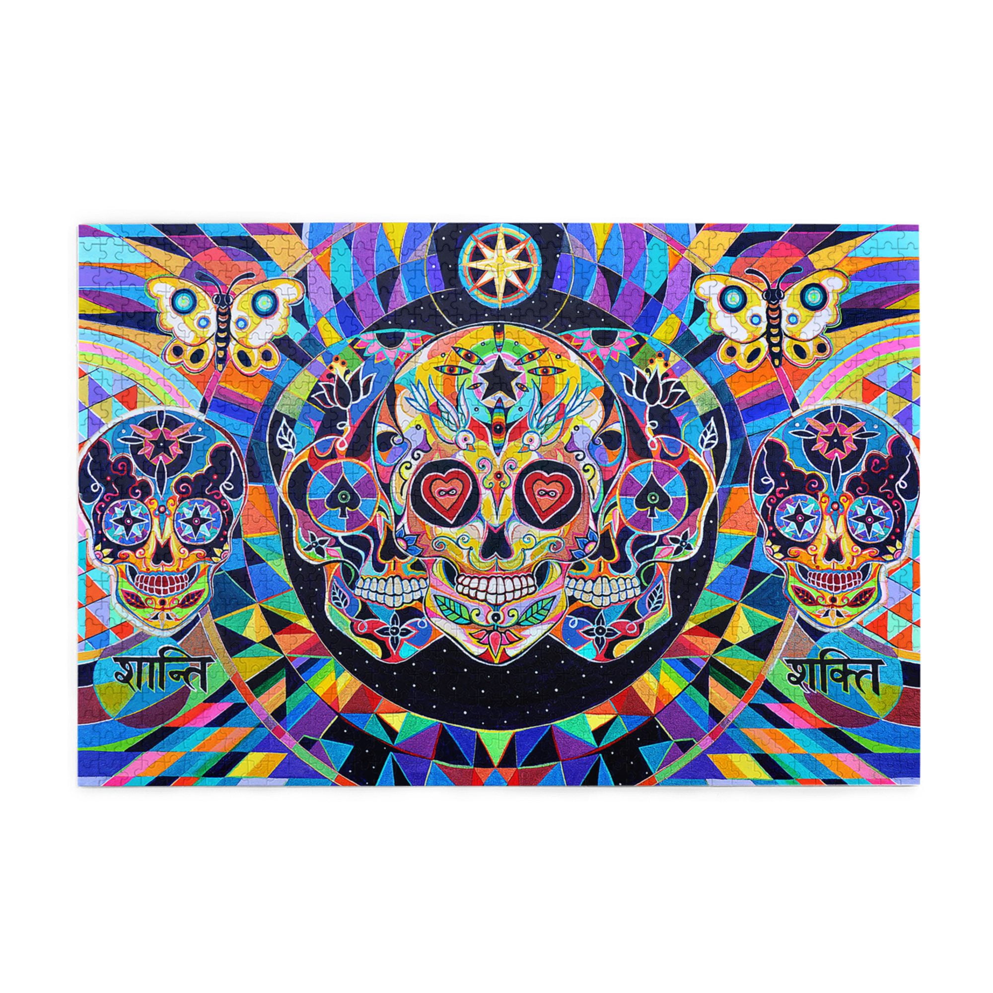 Wooden Puzzle Skull Face Graph 1000-Slice Puzzle for All Ages Gifts ...