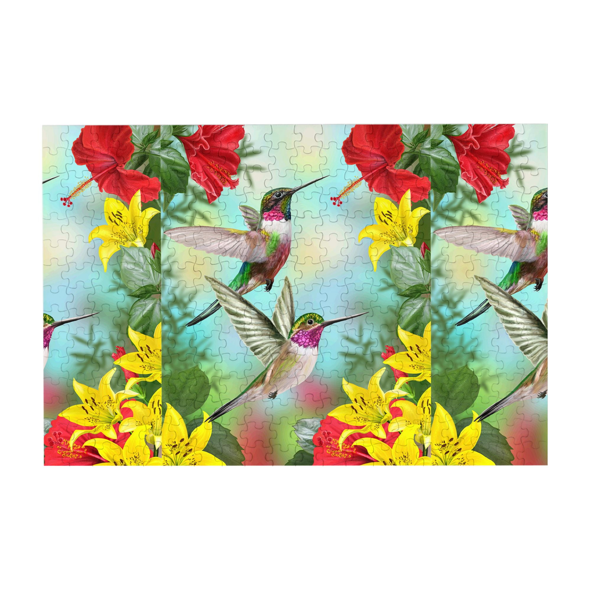 Wooden Puzzle Spring Hummingbirds Flowers Birds Leaves 300-Slice Puzzle ...