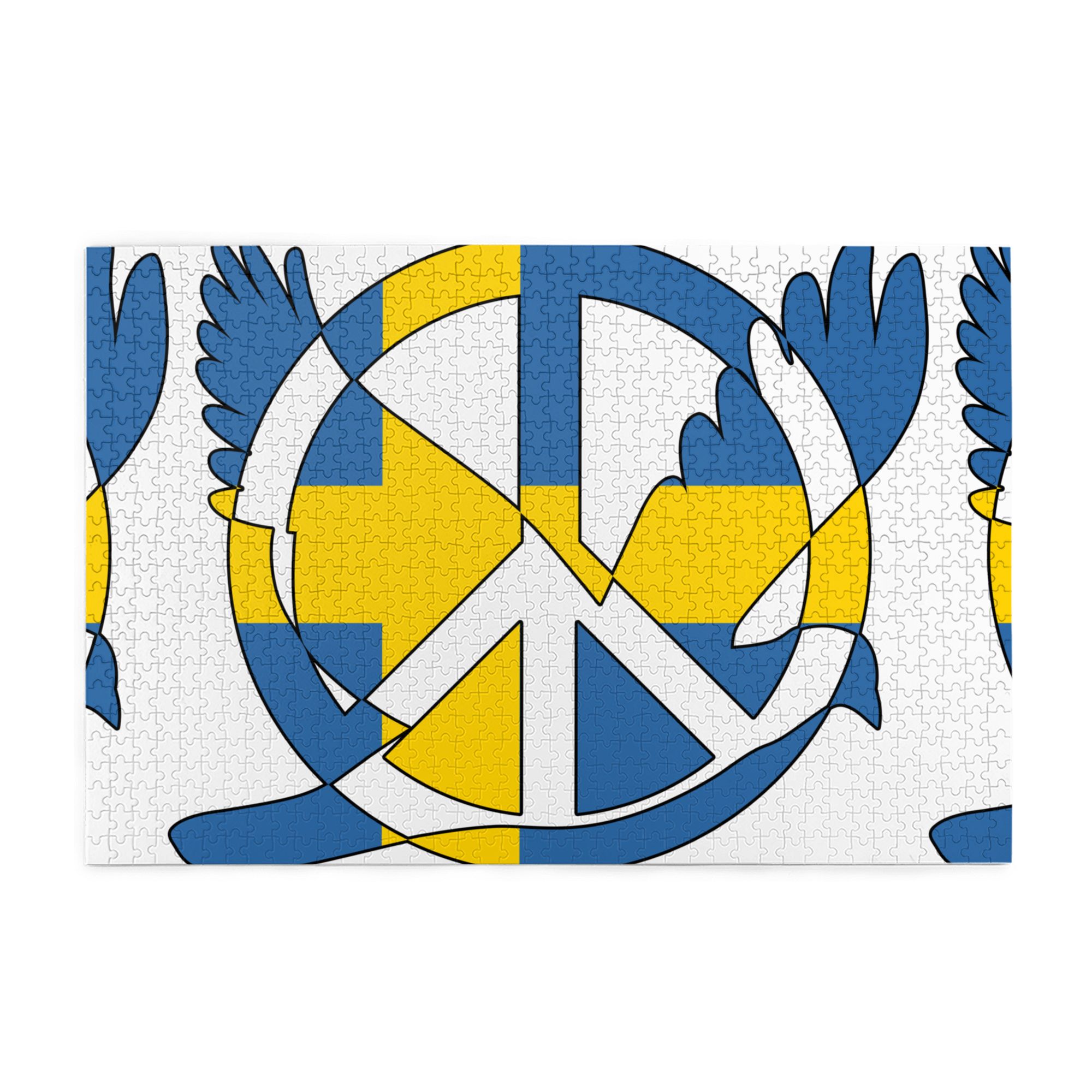 Wooden Puzzle Swedish Flag Peace Sign Symbol 1000-Slice Puzzle for All ...