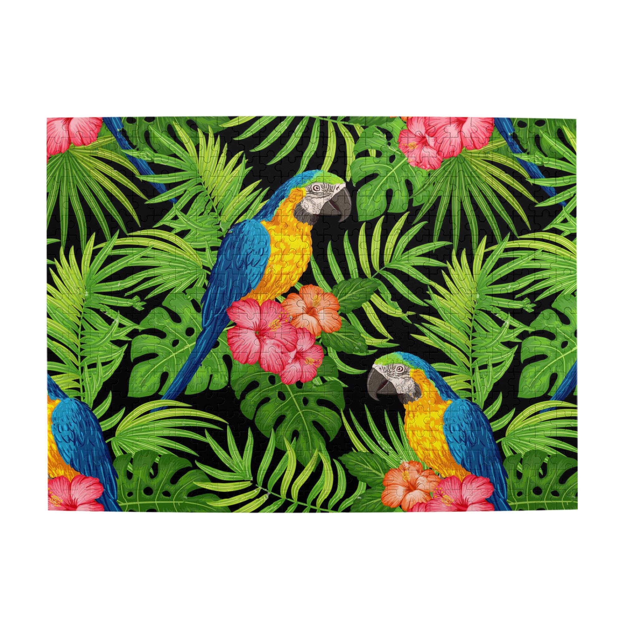 Wooden Puzzle Tropical Floral Macaw Parrots 500-Slice Puzzle for All ...