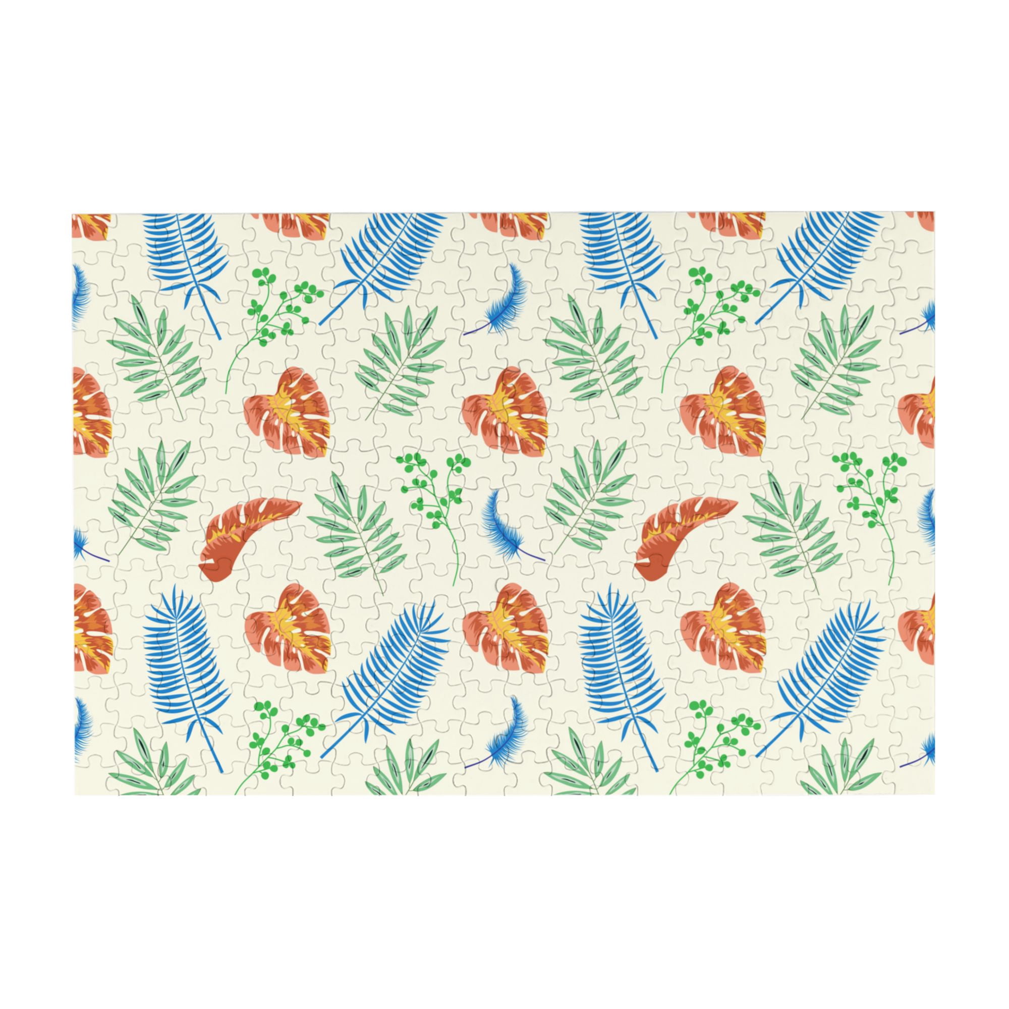 Wooden Puzzle Tropical palm tree and fern leaves wallpaper 300-Slice ...