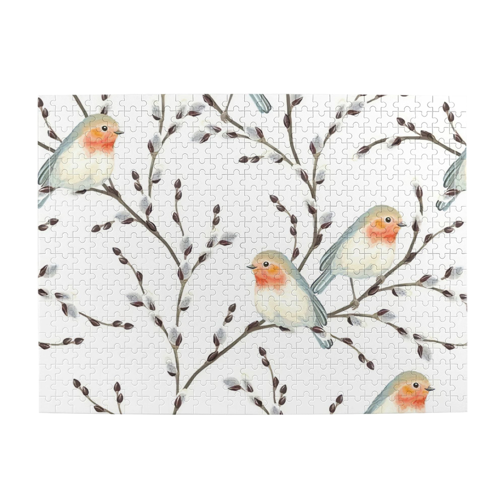 Wooden Puzzle Willow Branches And Birds Robin 500-Slice Puzzle for All ...