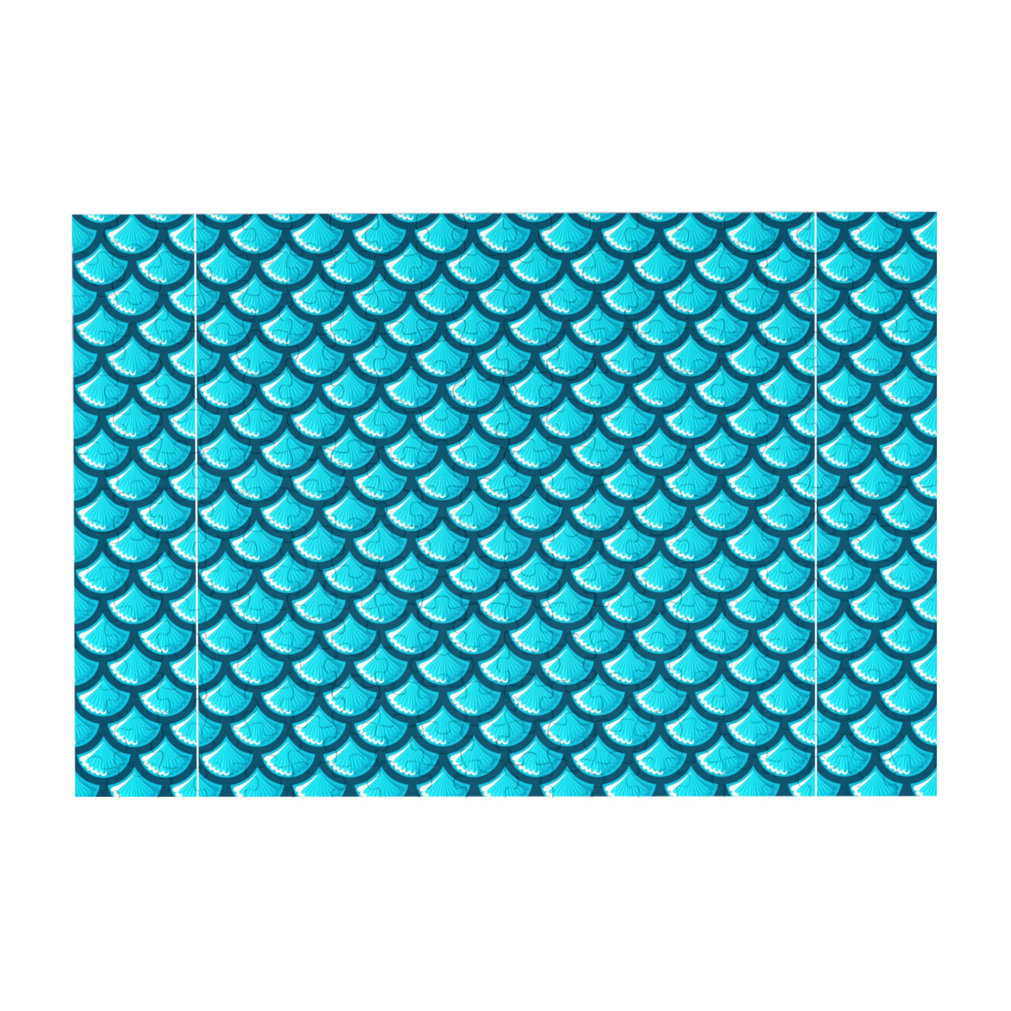 Wooden Puzzle blue-river-fish-scales 300-Slice Puzzle for All Ages ...