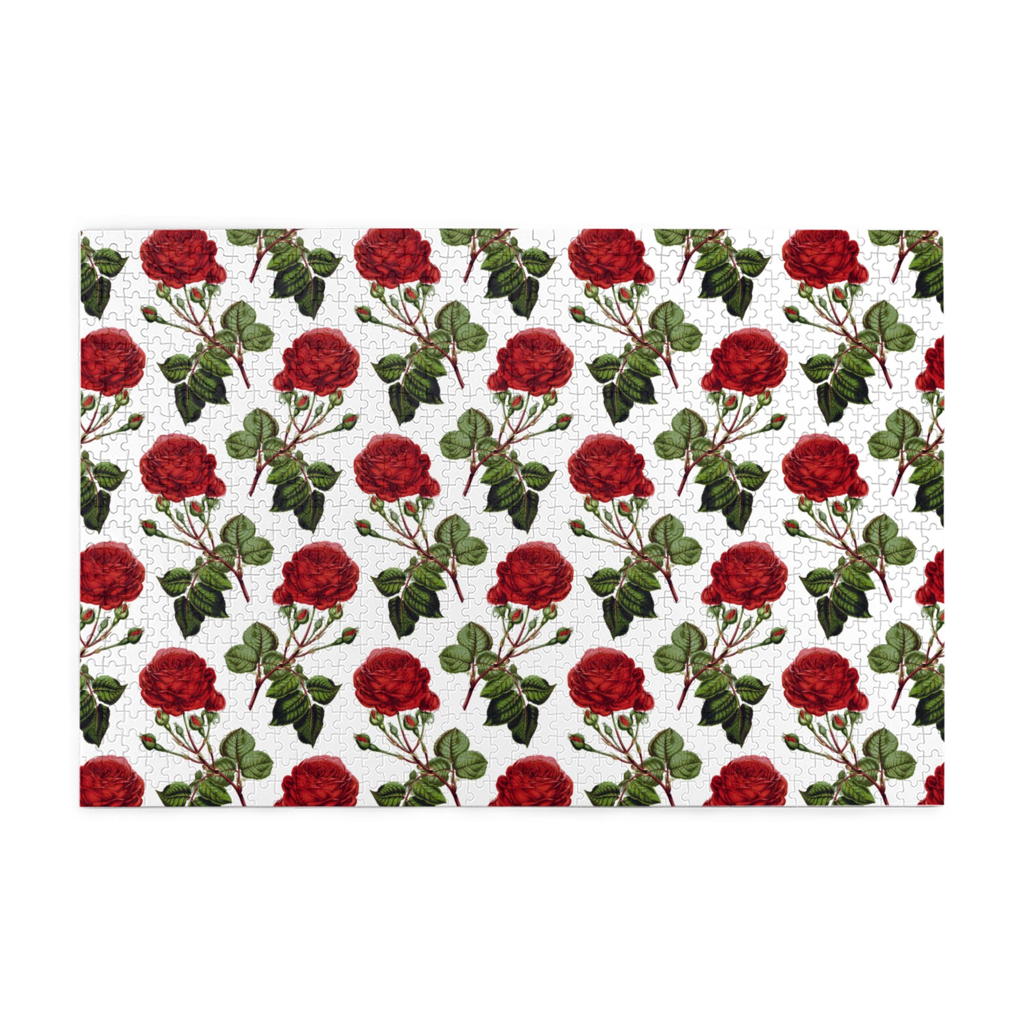 Wooden Puzzle roses vintage background pattern 1000-Slice Puzzle for ...