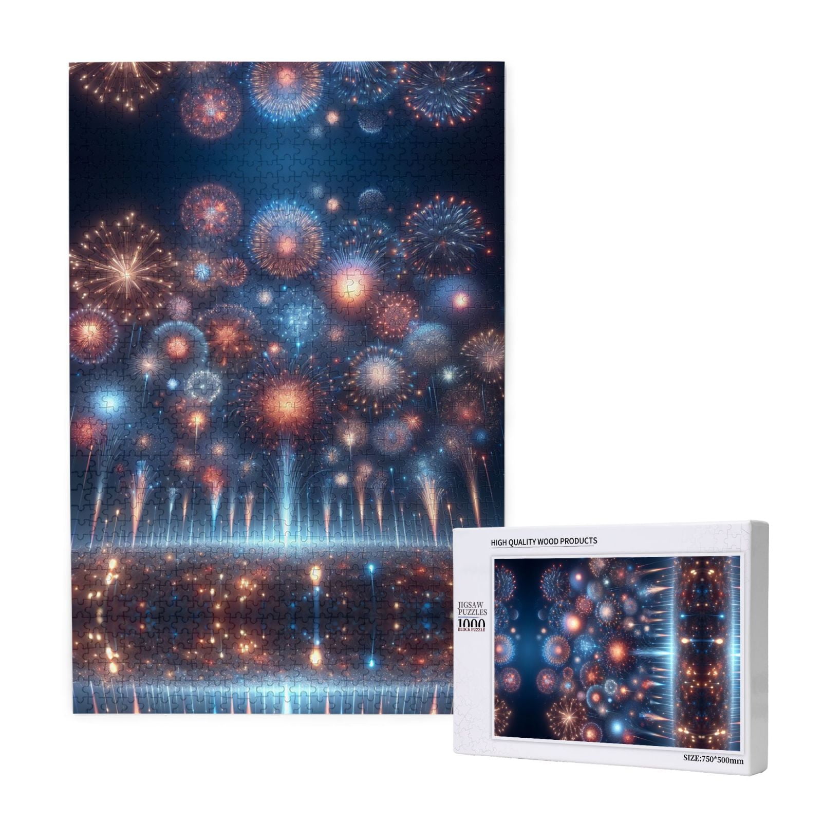 Wooden Puzzles for Adults 1000 Pieces - Fireworks1 Challenge Jigsaw ...