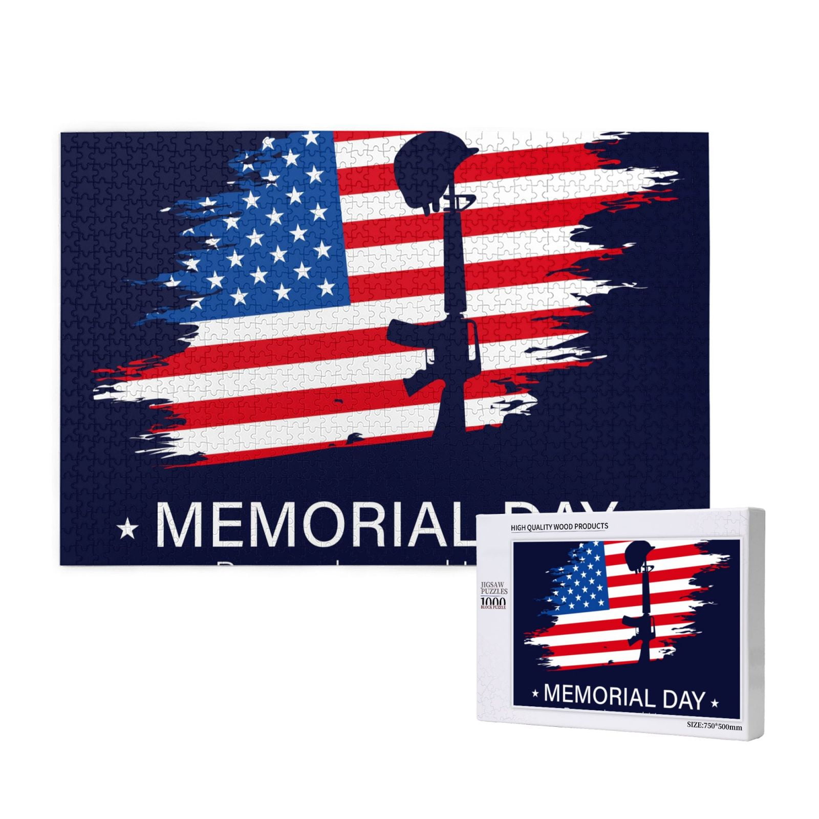 Wooden Puzzles for Adults 1000 Pieces, Memorial Day Challenge Jigsaw ...