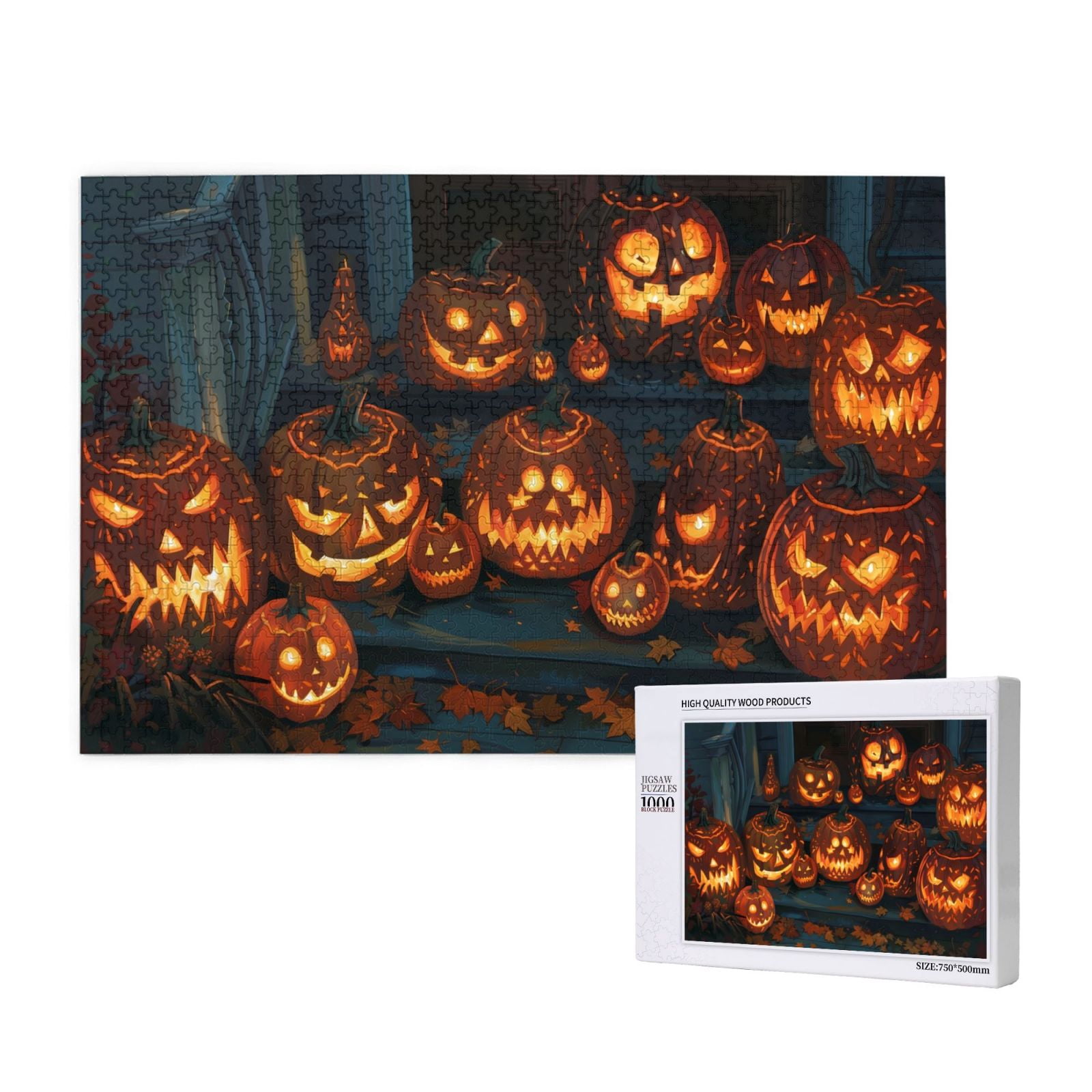 Wooden Puzzles for Adults, Halloween Carved Pumpkin k Funny Wooden ...