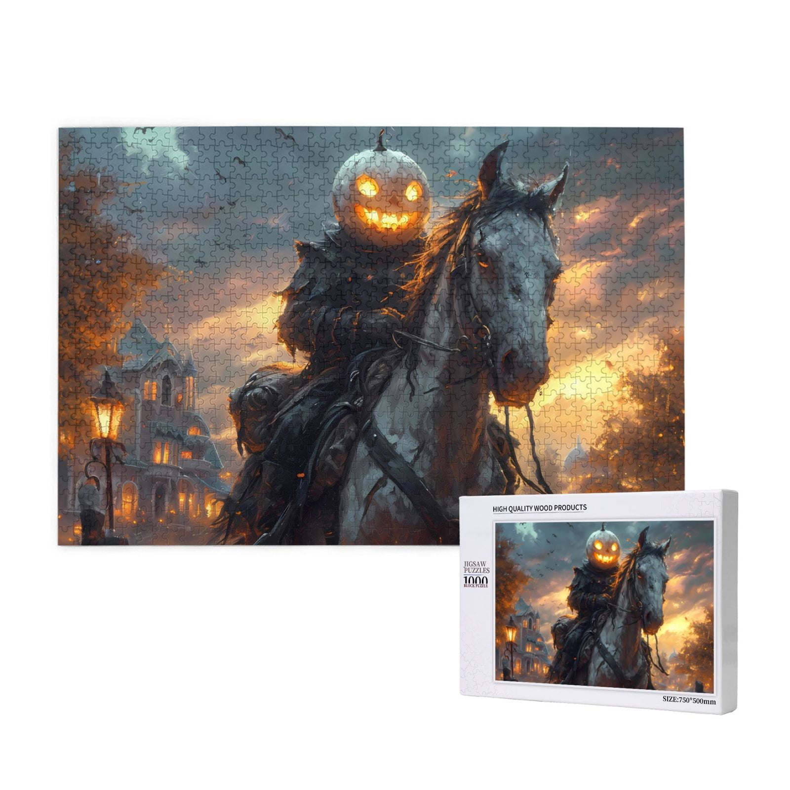 Wooden Puzzles for Adults, Halloween Headless Horseman Ride Funny ...