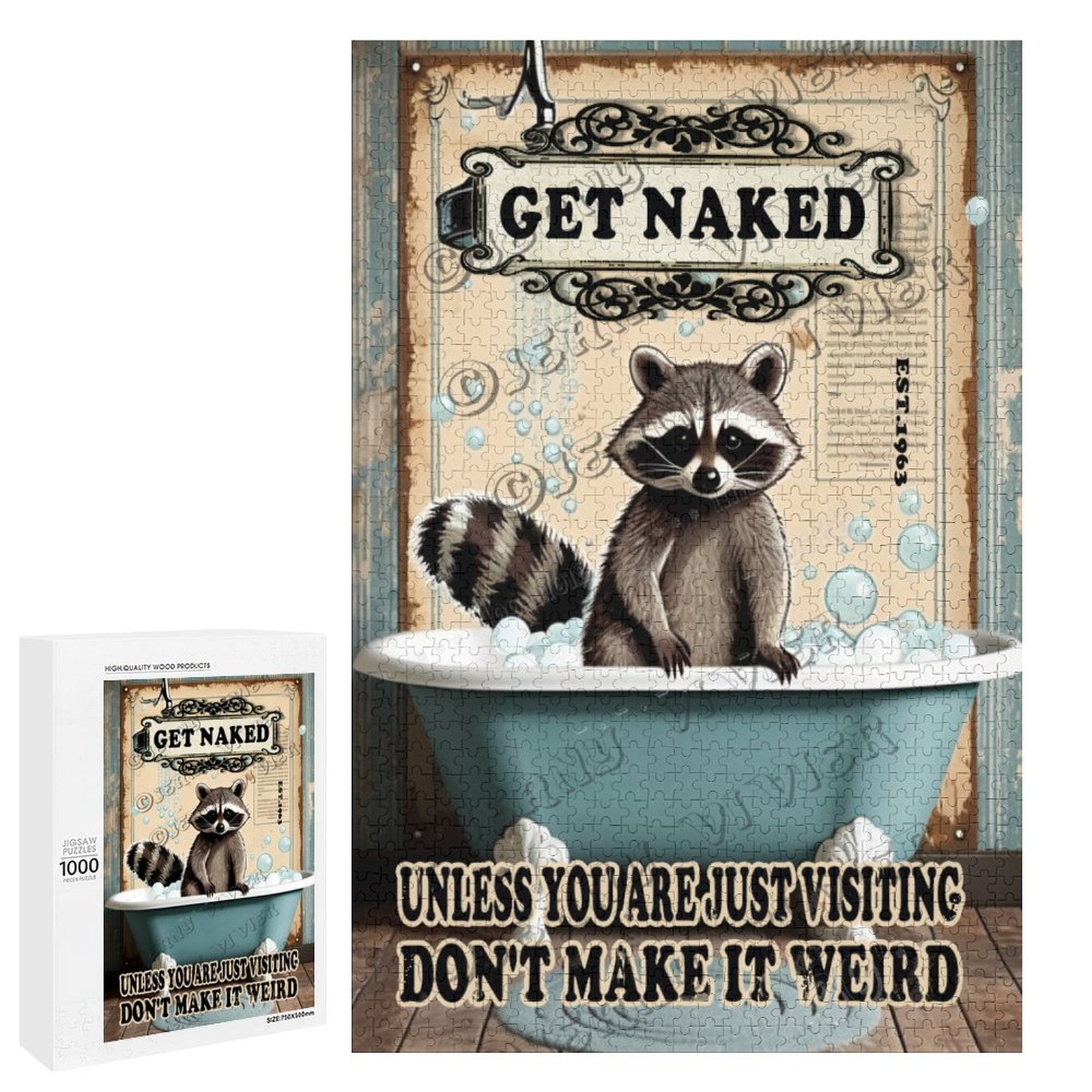 Wooden Puzzles for Adults, Raccoon Get Naked Unless You Are Just ...