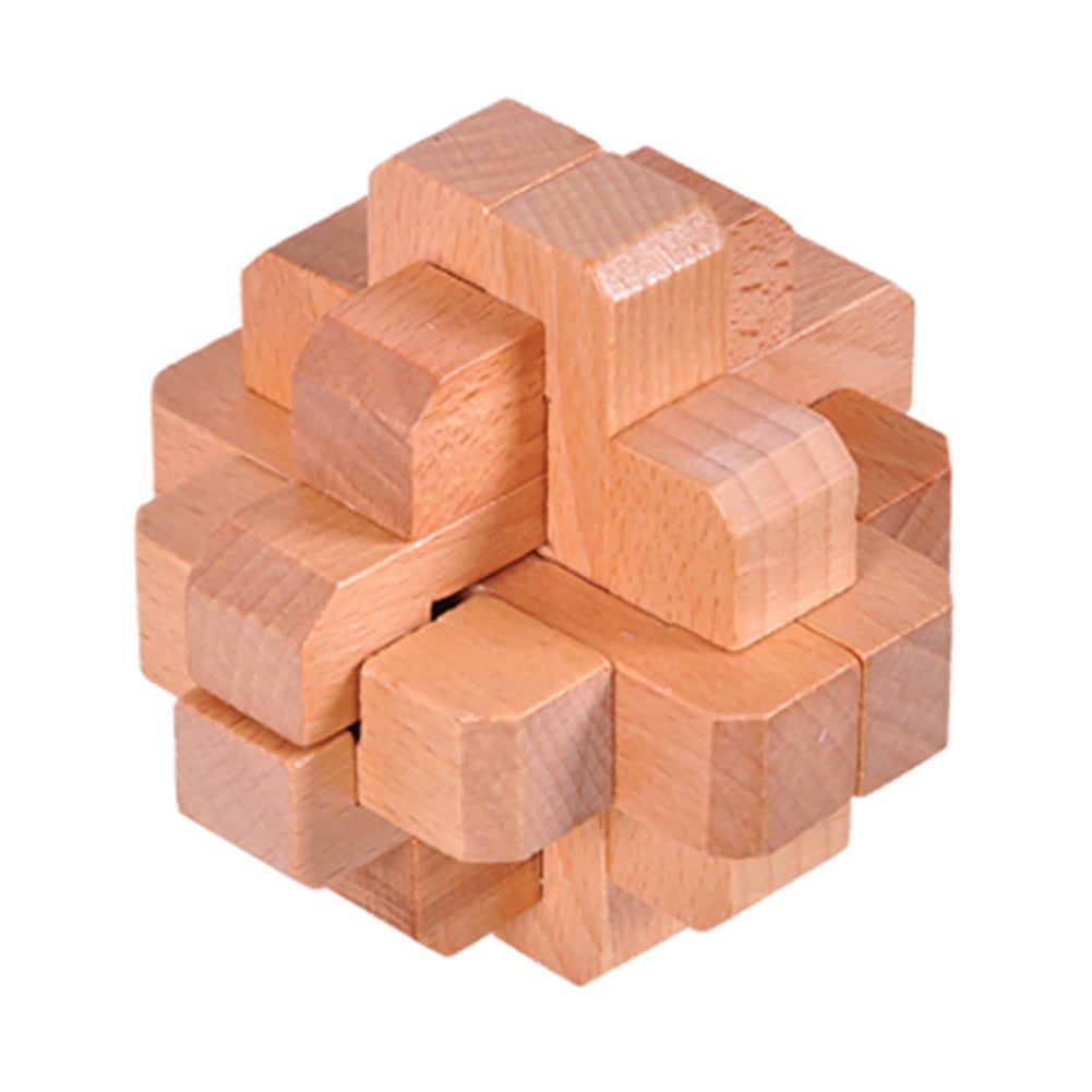 Wooden Puzzles Games Burr Puzzles Jigsaw Lock 3D Handmade Brain Teaser ...